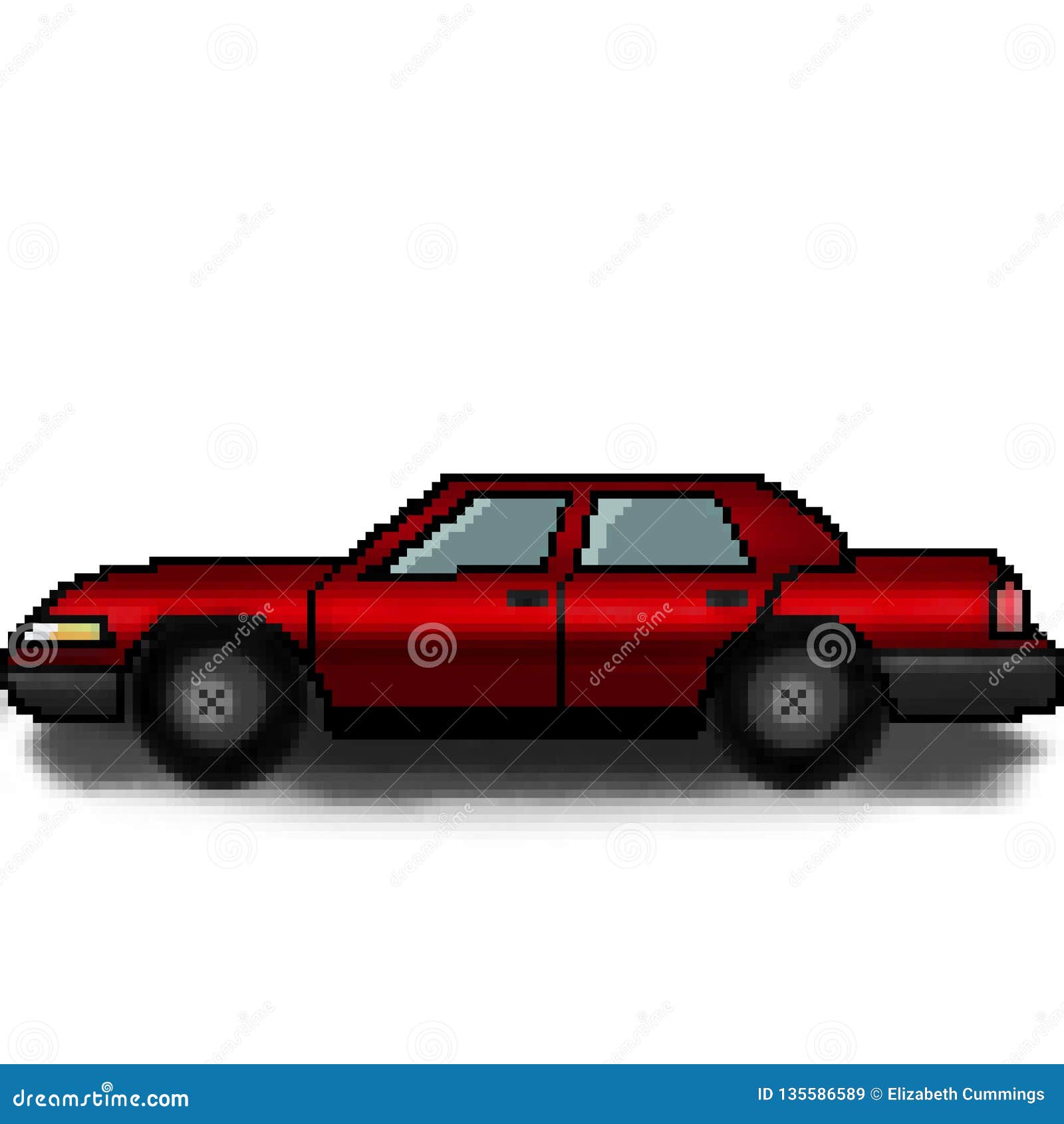 Pixel 8 Bit Drawn Passenger Multicolored Car Stock Illustration ...