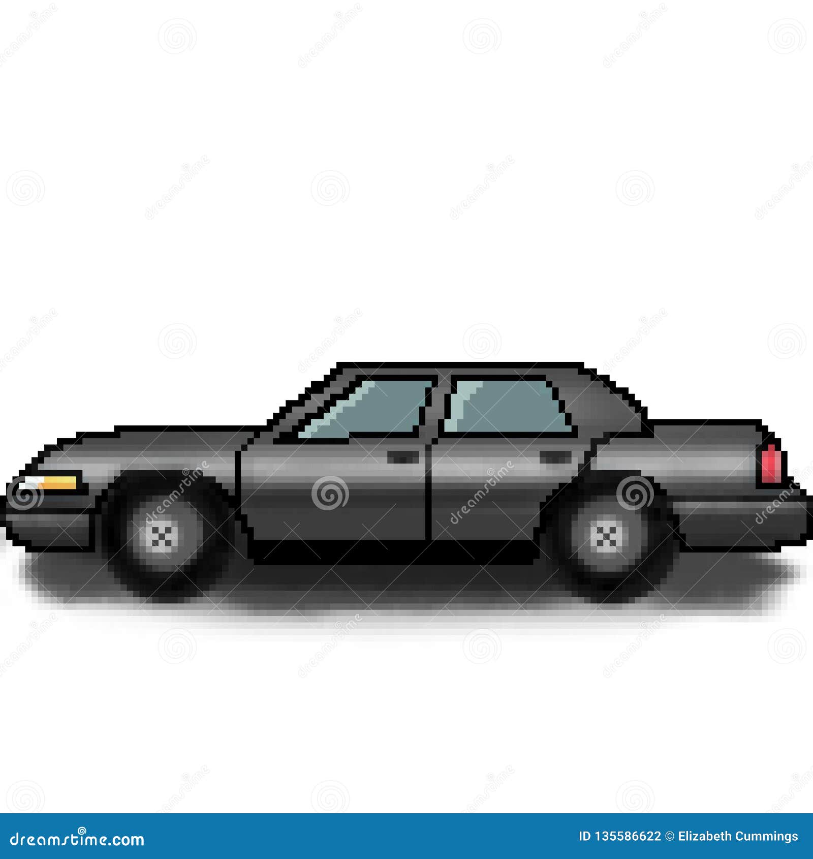 Pixel 8 Bit Drawn Passenger Multicolored Car Stock Illustration ...