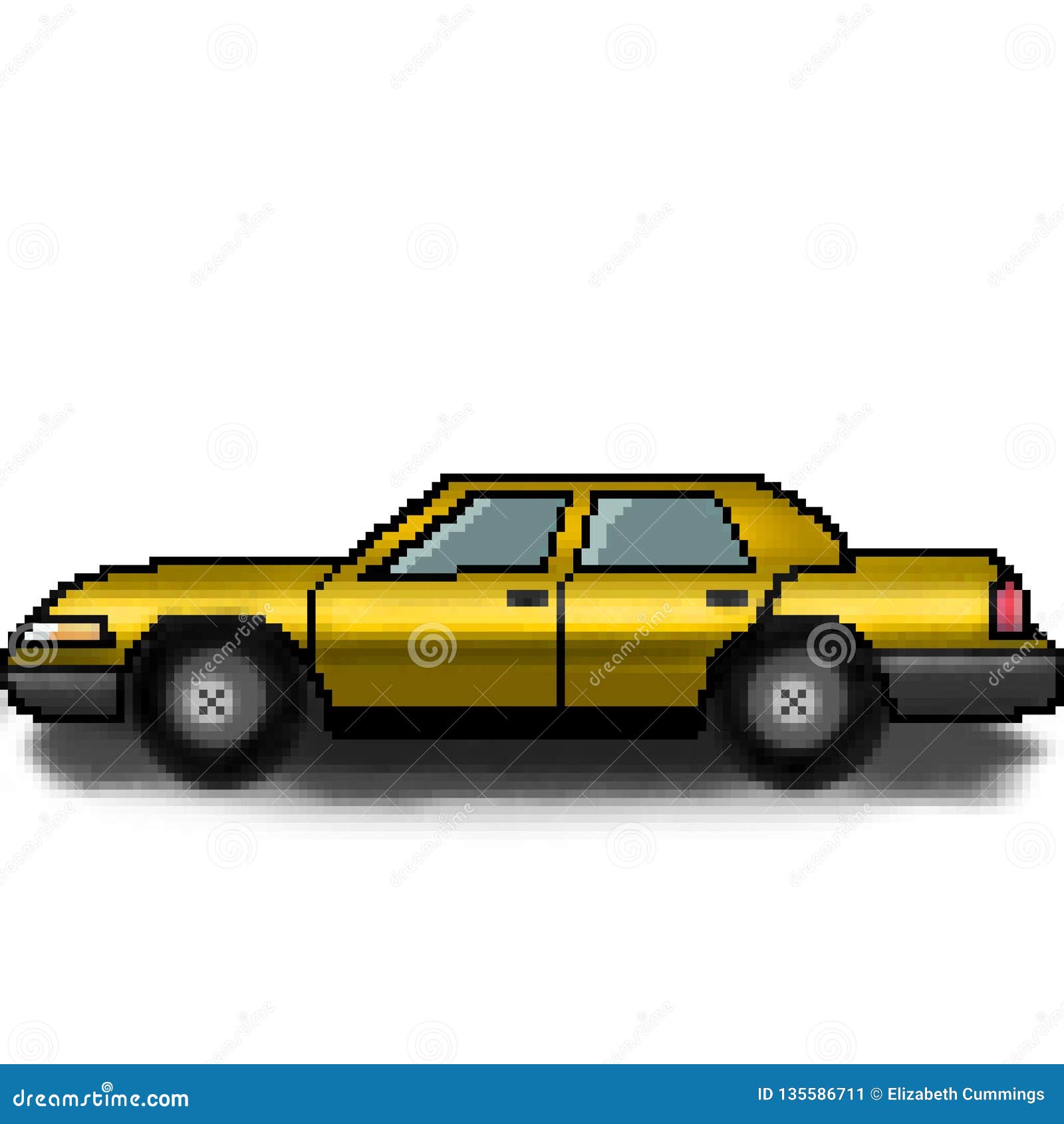 Pixel 8 Bit Drawn Passenger Multicolored Car Stock Illustration ...