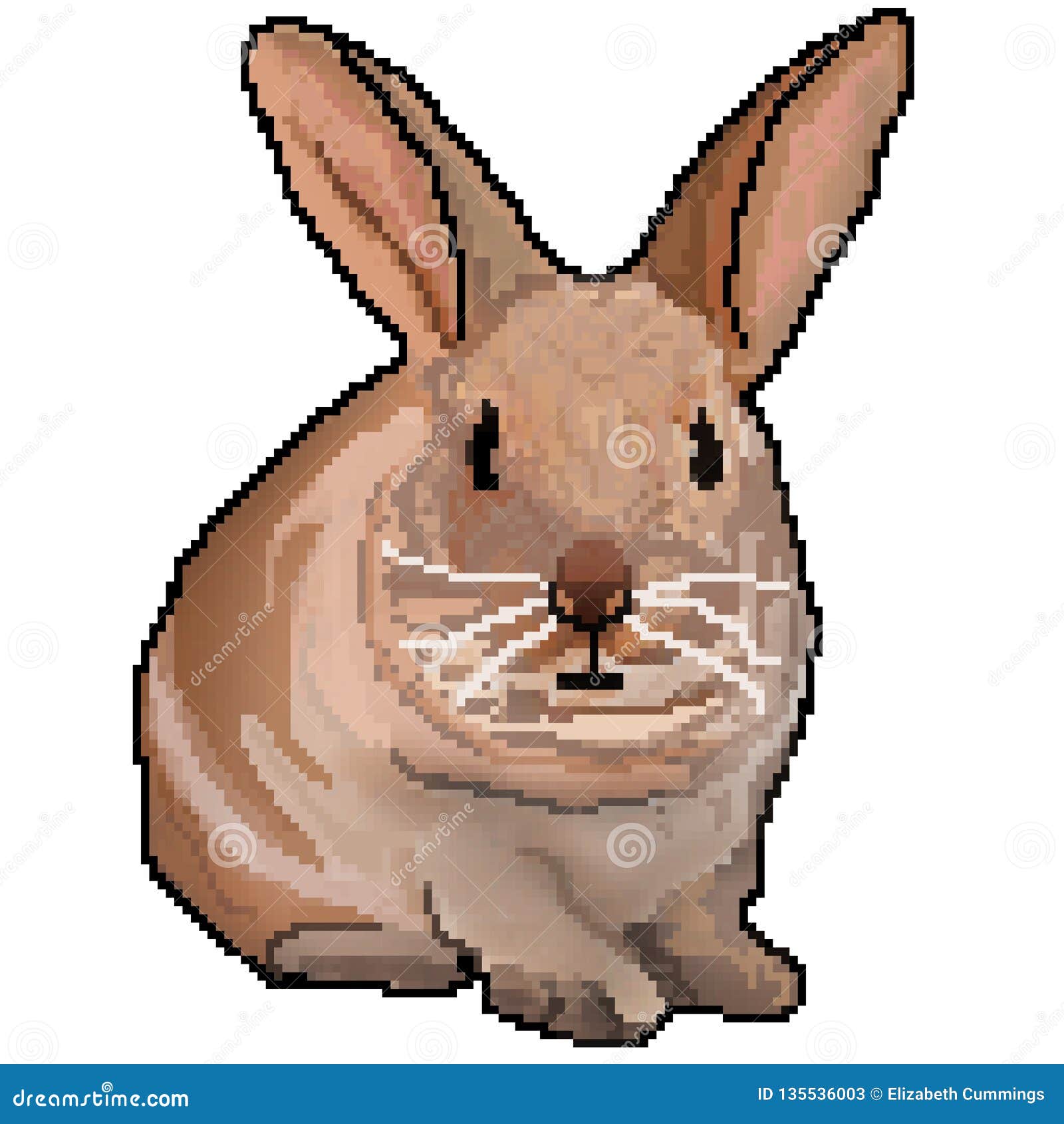 Pixel 8 Bit Drawn Shaded Furry Bunny Rabbit Stock Illustration ...