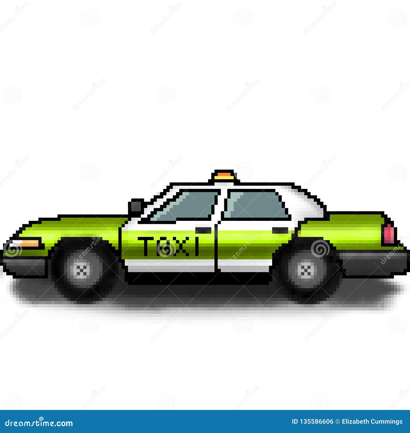 Pixel 8 Bit Drawn Taxi Driver for Hire Stock Illustration ...
