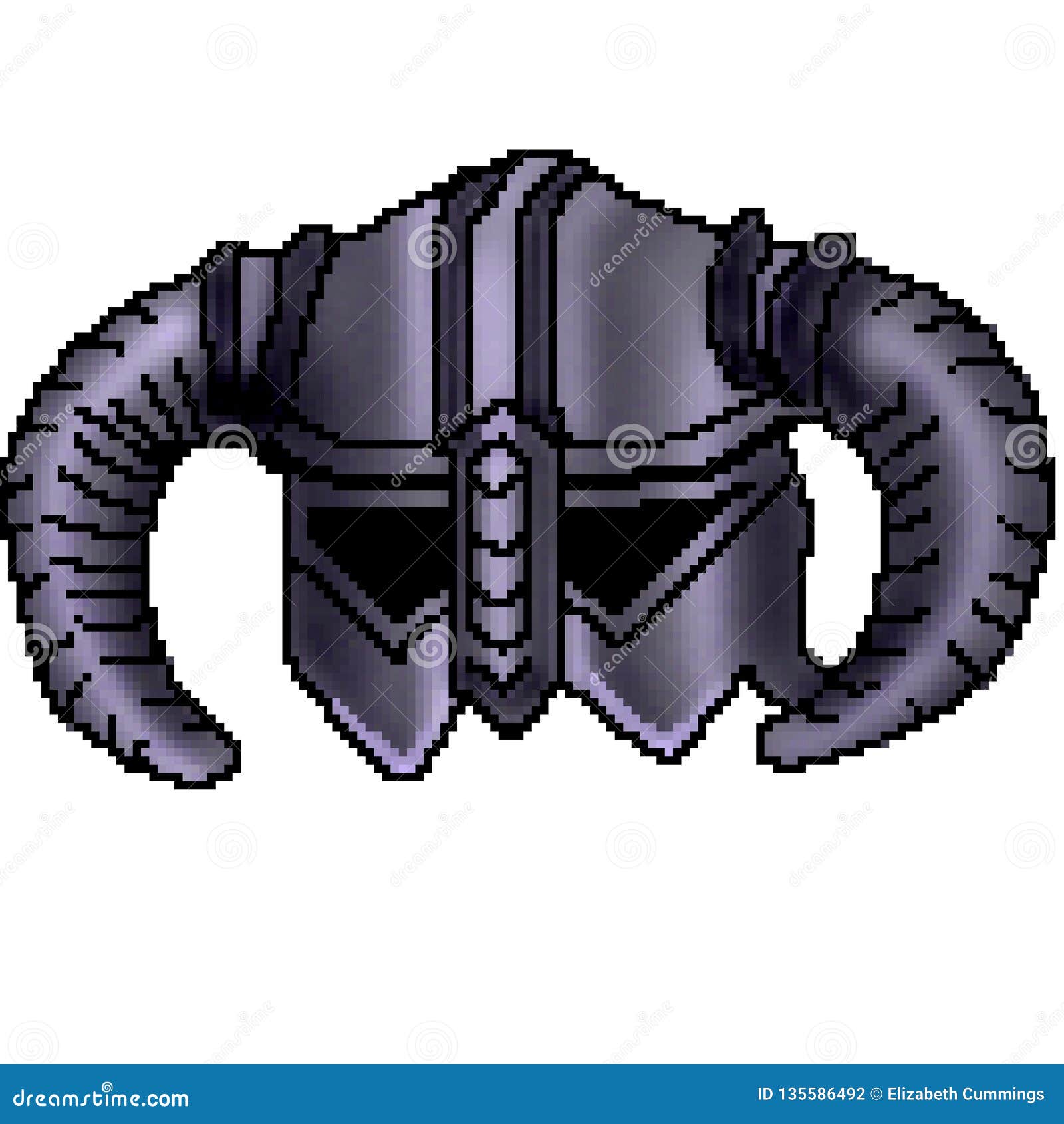 Pixel 8 Bit Drawn Viking Horned Helmet Royalty-Free Stock Image ...