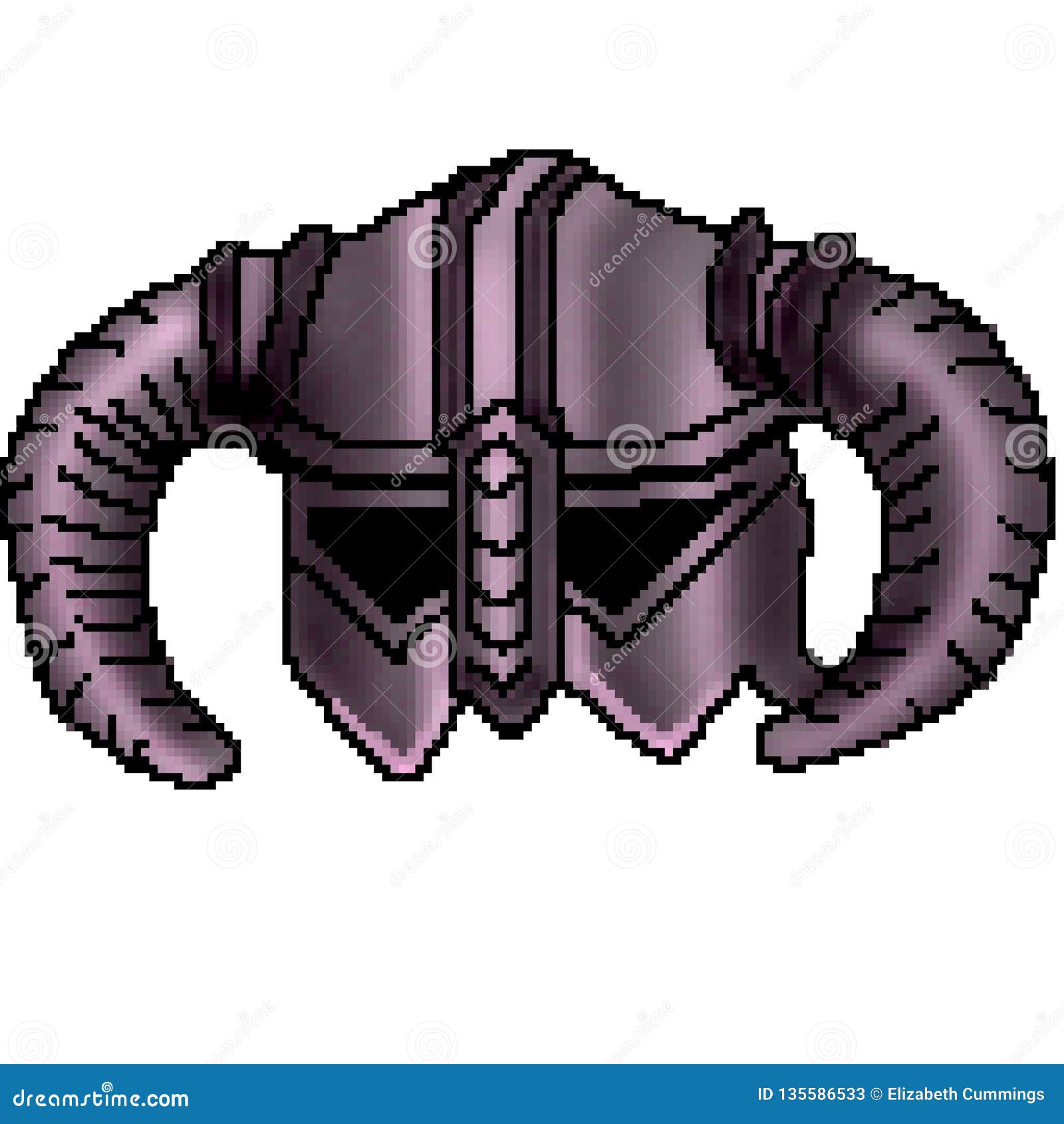 Pixel 8 Bit Drawn Viking Horned Helmet Royalty-Free Stock Photo ...
