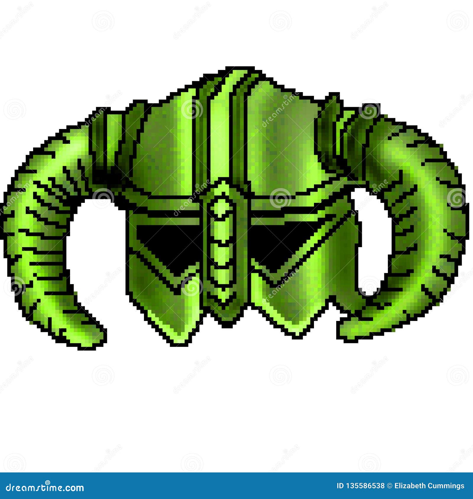 Pixel 8 Bit Drawn Viking Horned Helmet Stock Illustration ...