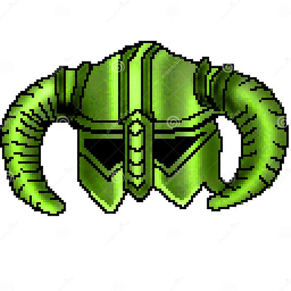 Pixel 8 Bit Drawn Viking Horned Helmet Stock Illustration ...