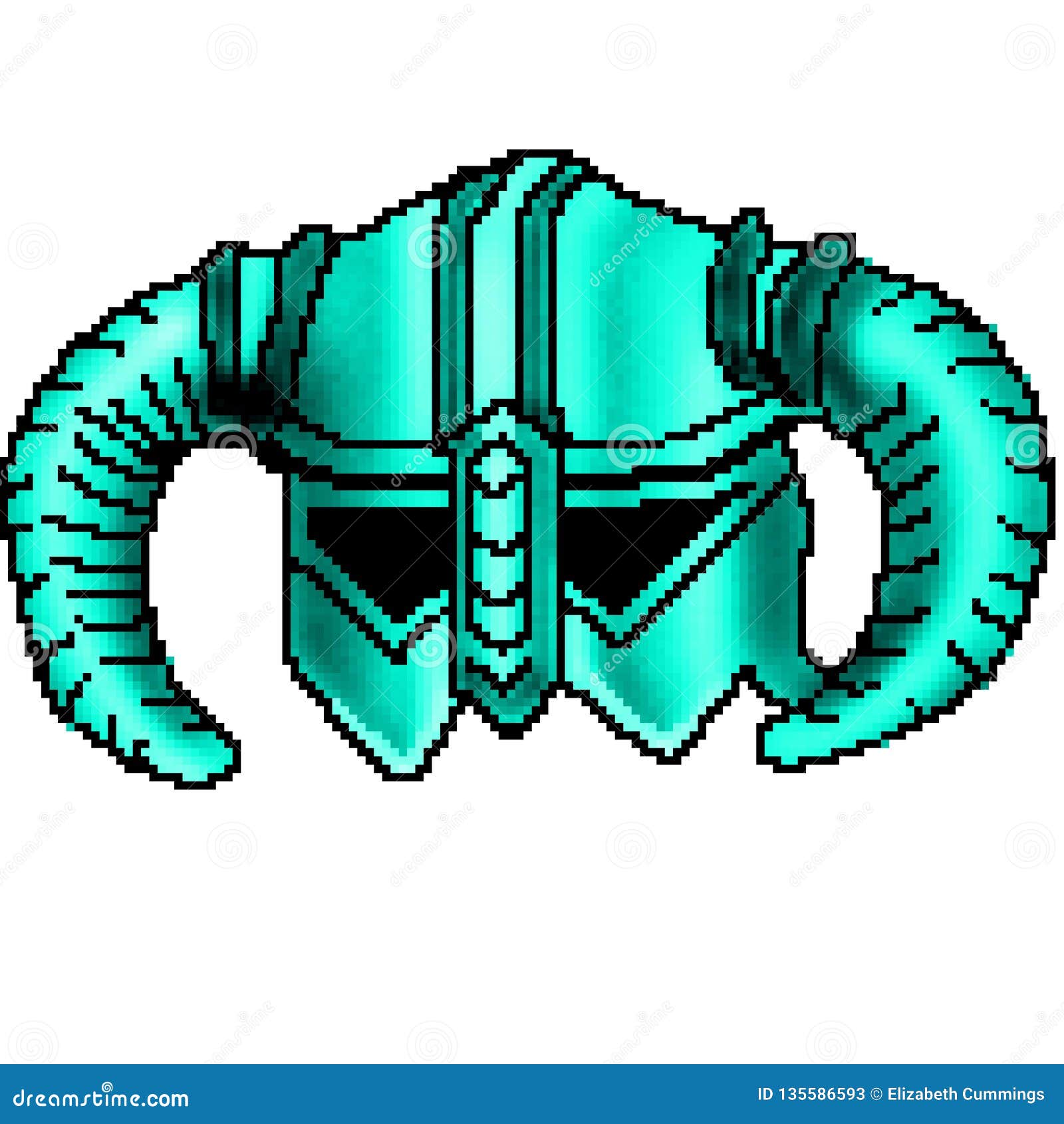 Pixel 8 Bit Drawn Viking Horned Helmet Royalty-Free Stock Photo ...