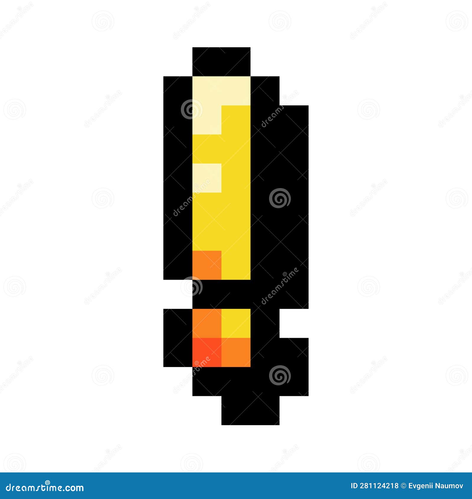 Pixel 8 Bit Exclamation Mark for Punctuation Vector Illustration Stock ...