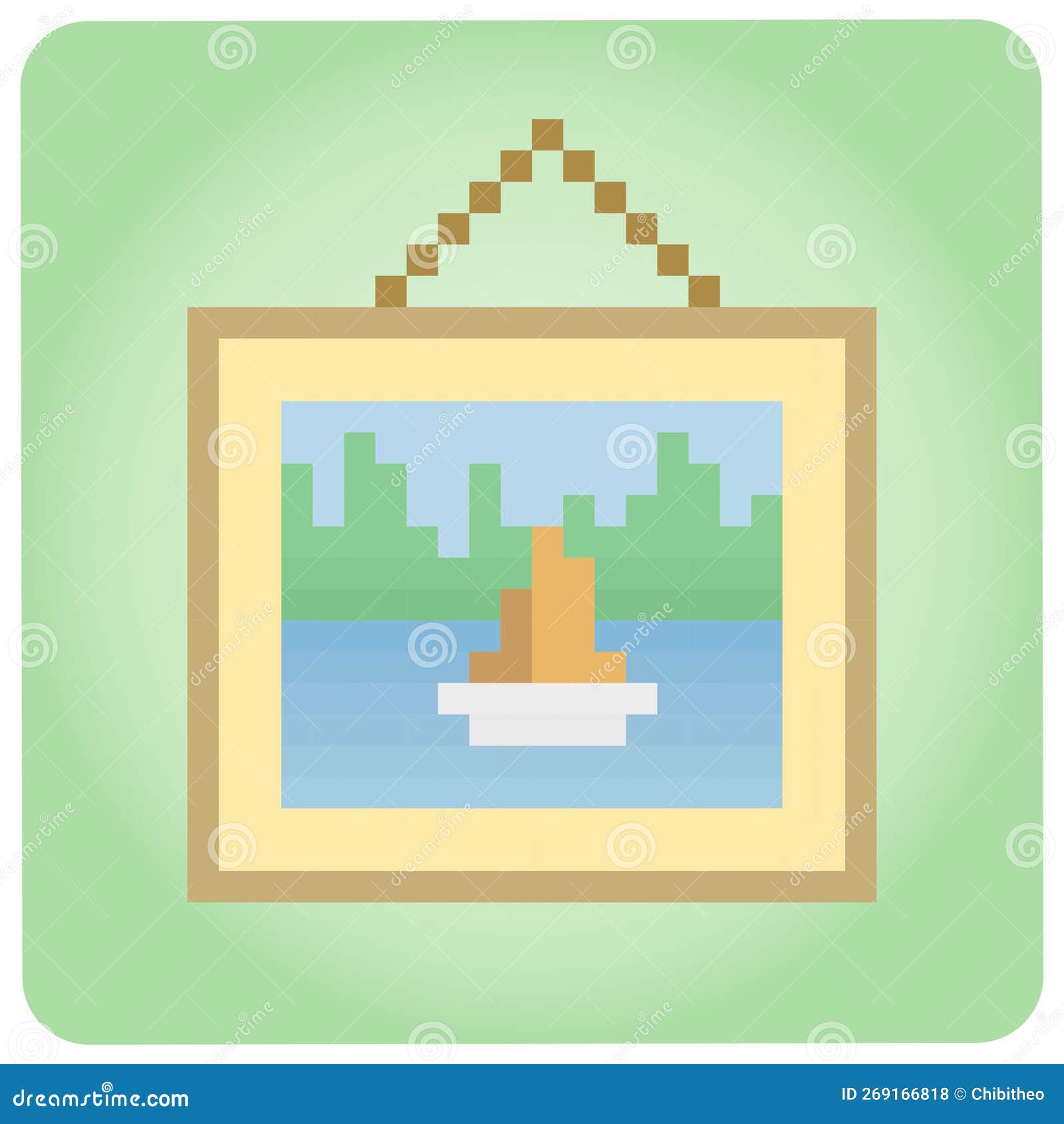 Pixel 8 Bit Frame of Gallery of Beach Stock Vector - Illustration of ...