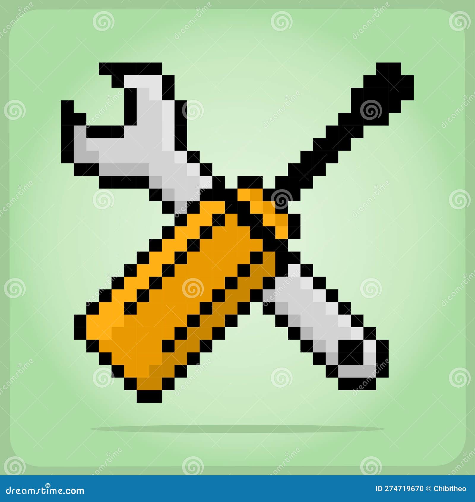 Pixel 8 Bit Icon Screwdriver and Wrench Stock Vector - Illustration of ...