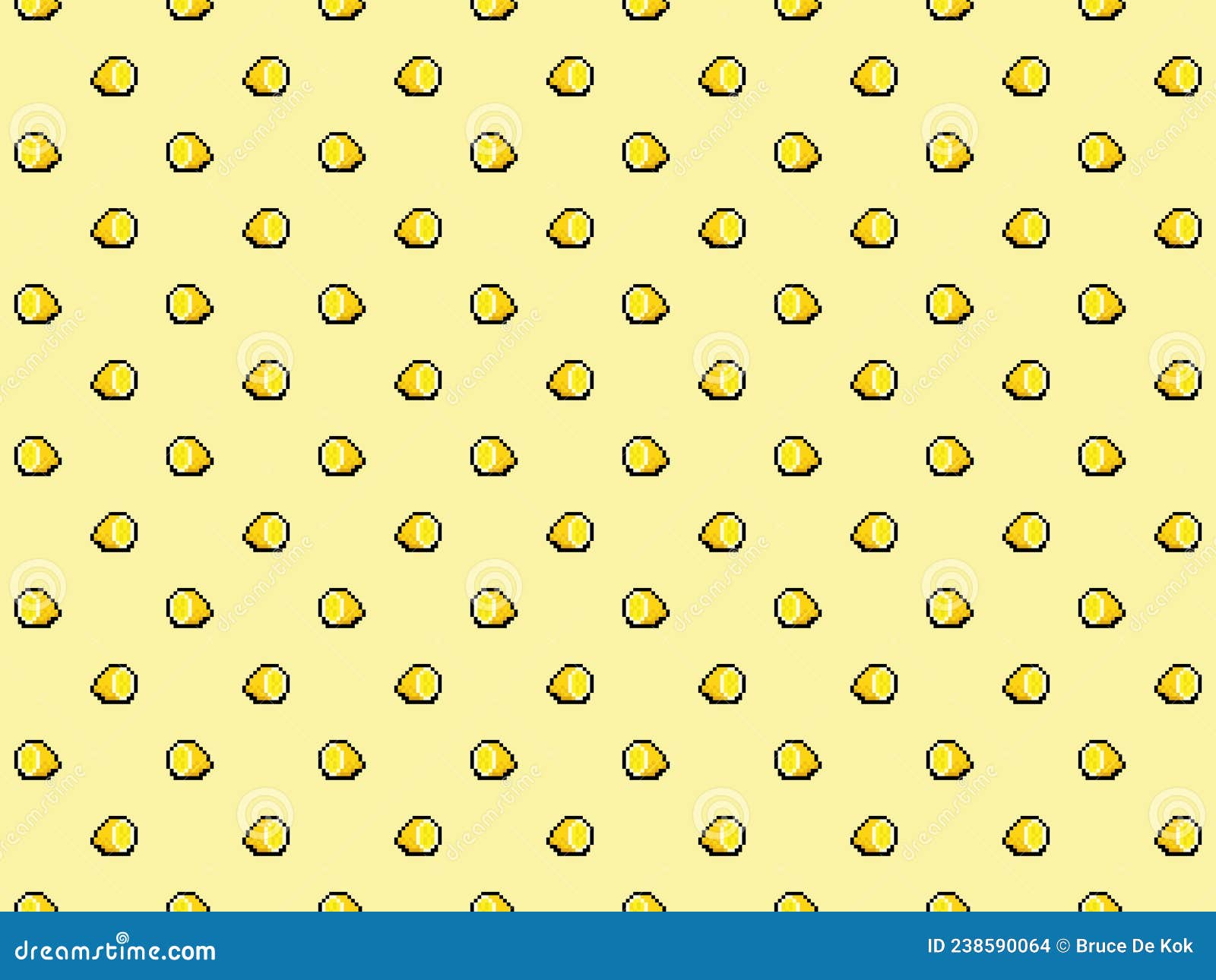 Pixel 8 Bit Lemon Background - High Res Seamless Pattern Stock ...