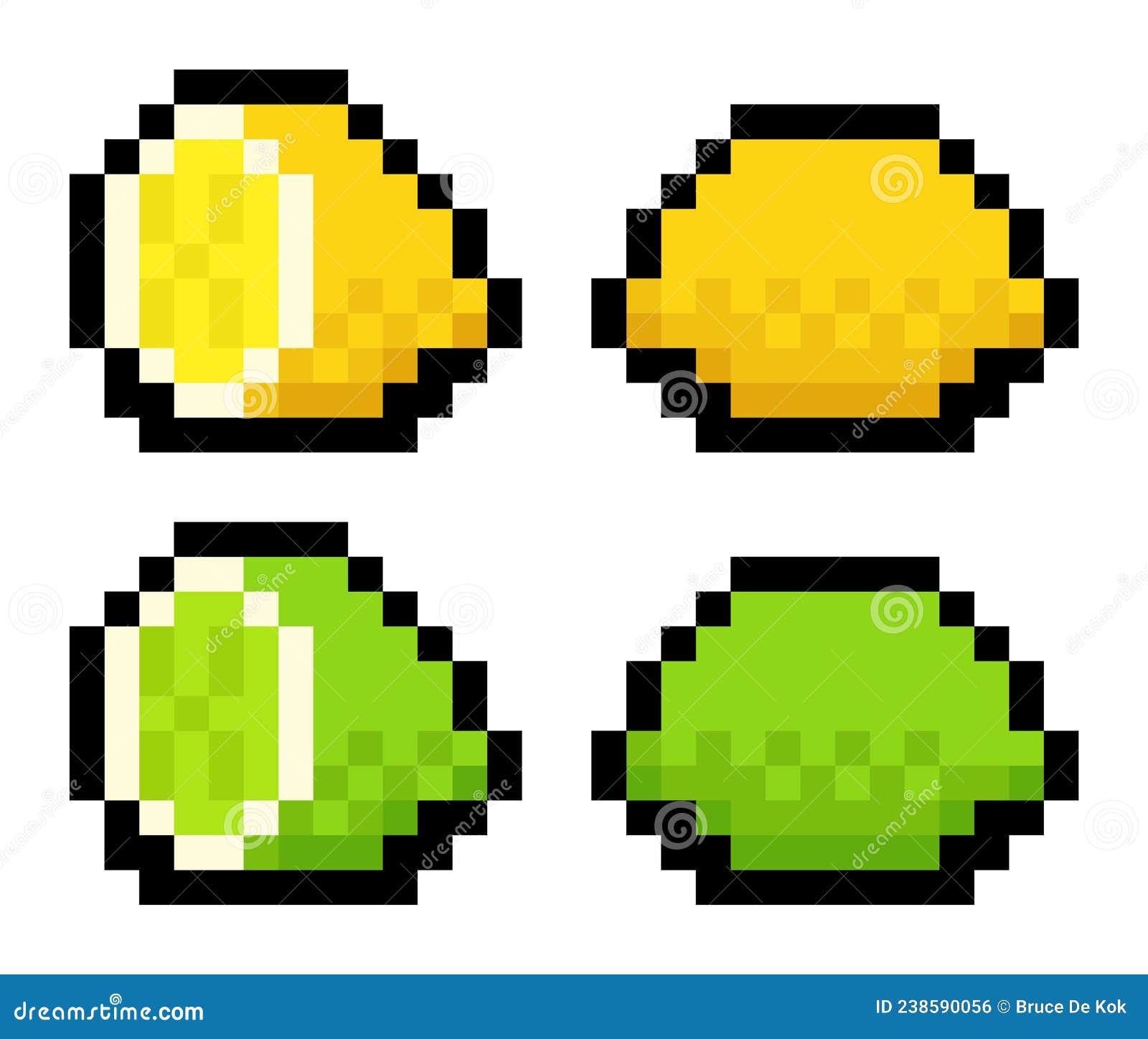 Pixel 8 Bit Lemon and Lime Pack - Isolated, Vector Stock Vector ...