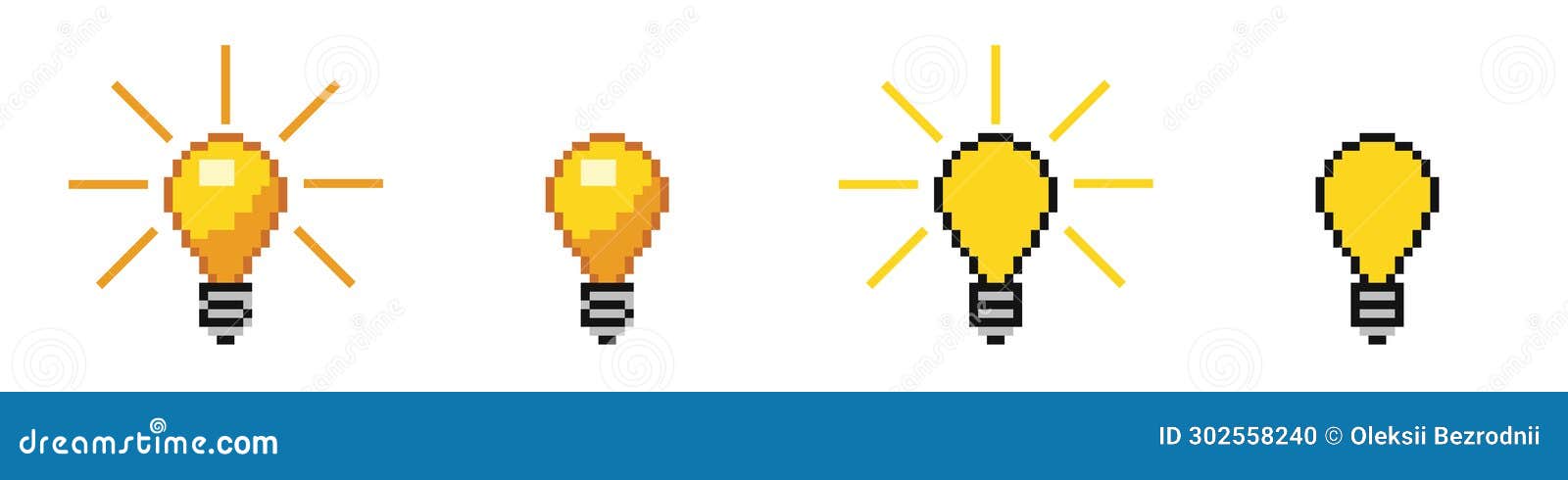 Pixel 8 Bit Light Bulb Vector. 8bit Lamp Idea Stock Vector ...