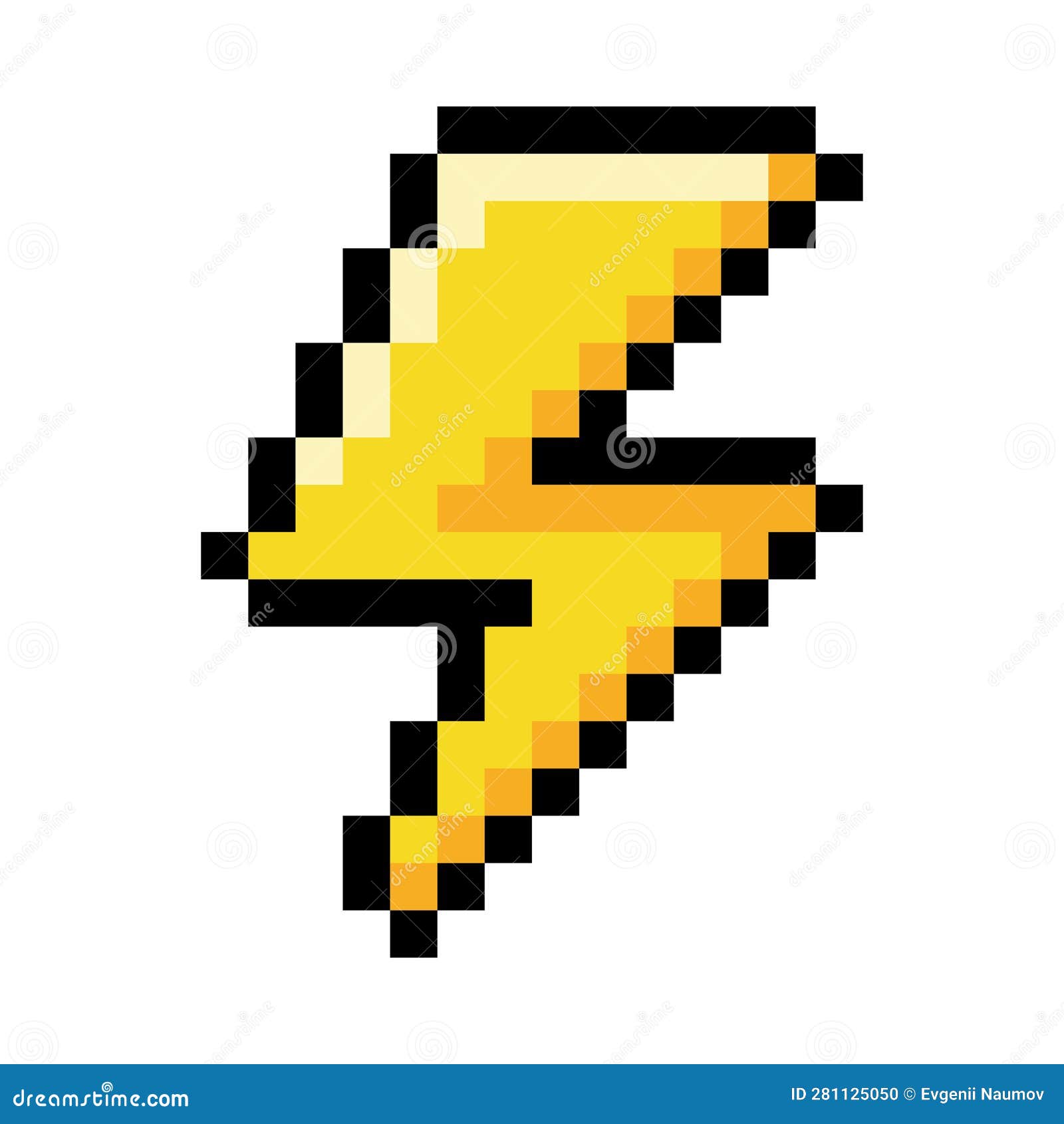 Pixel Lightning Vector Set, 8-bit Style Electric Discharges ...