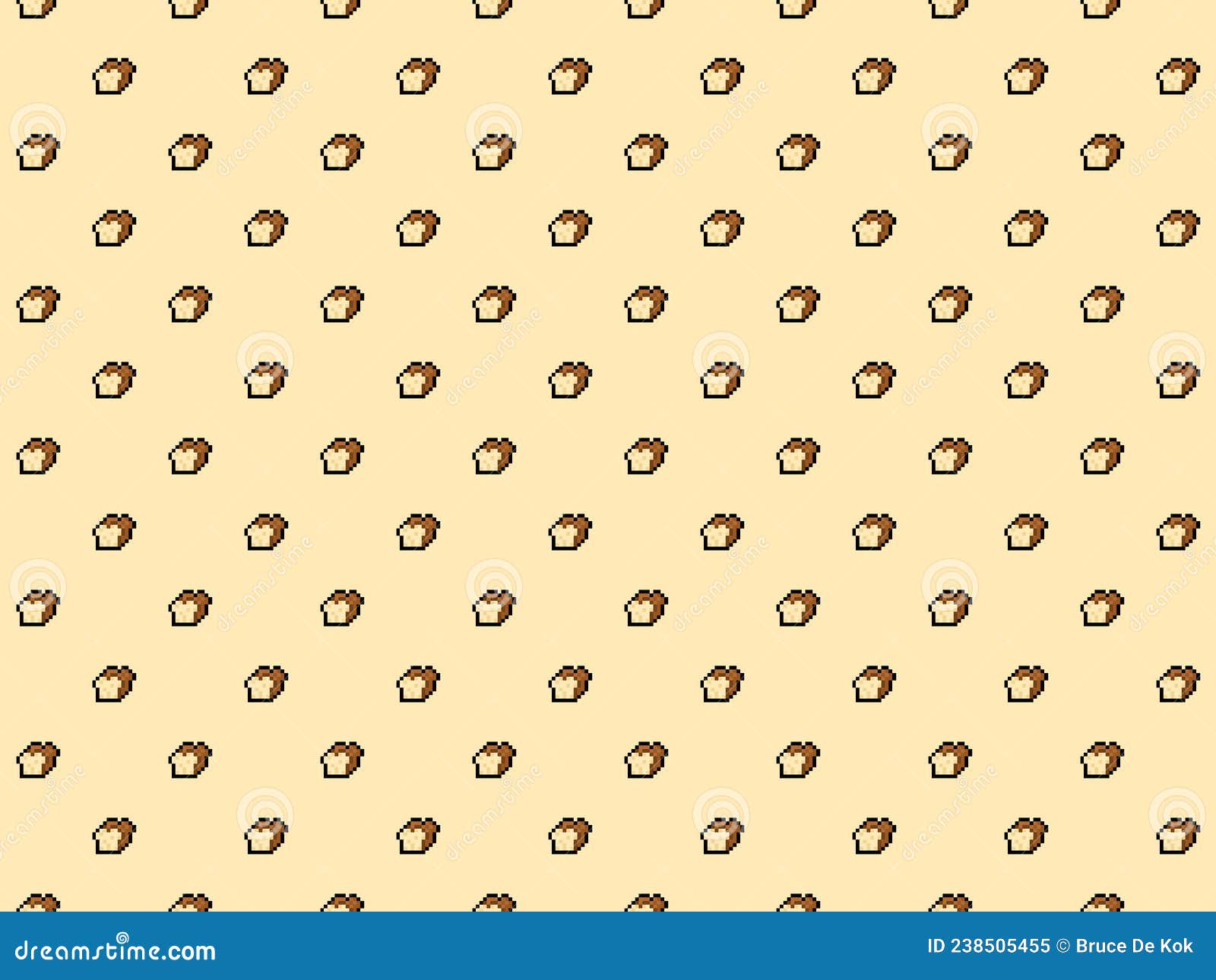 Pixel 8 Bit Loaf of Bread Background - High Res Seamless Pattern Stock ...