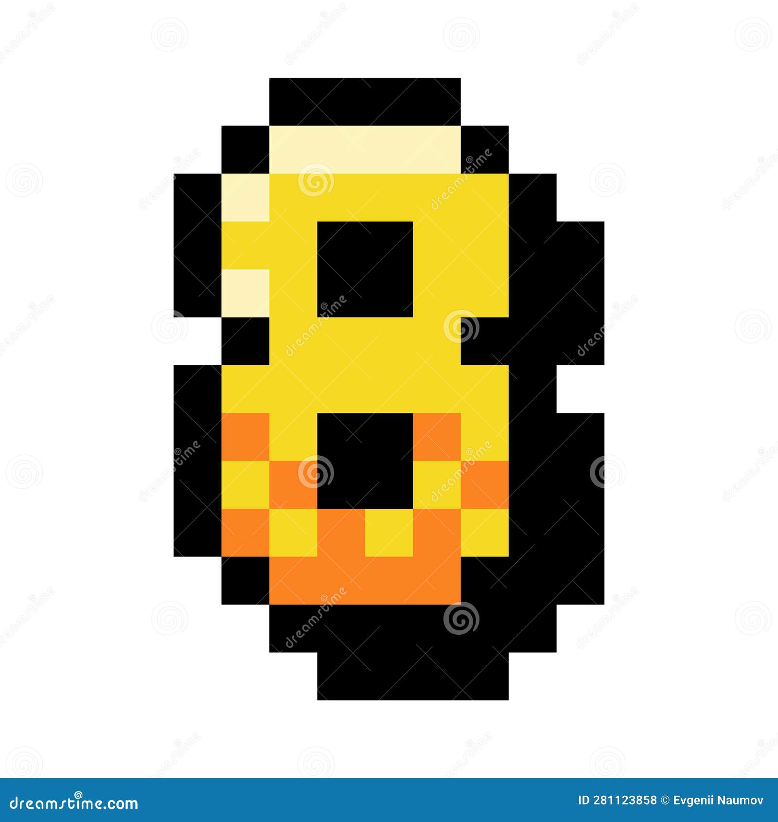 Pixel 8 Bit Number Eight or Numeral Vector Illustration Stock ...
