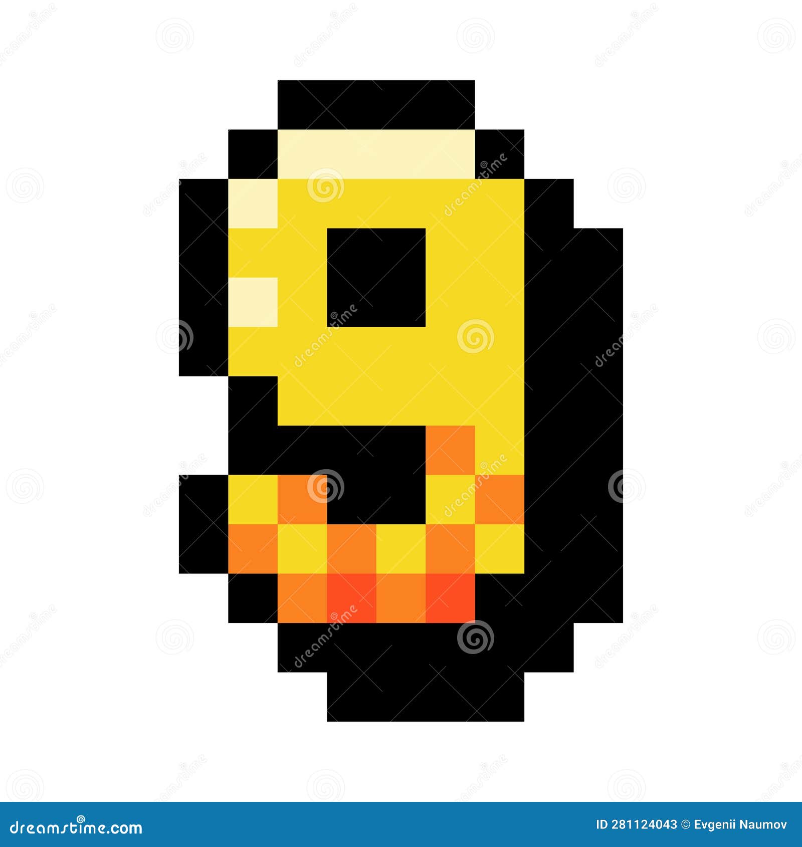 Pixel 8 Bit Number Nine or Numeral Vector Illustration Stock Vector ...