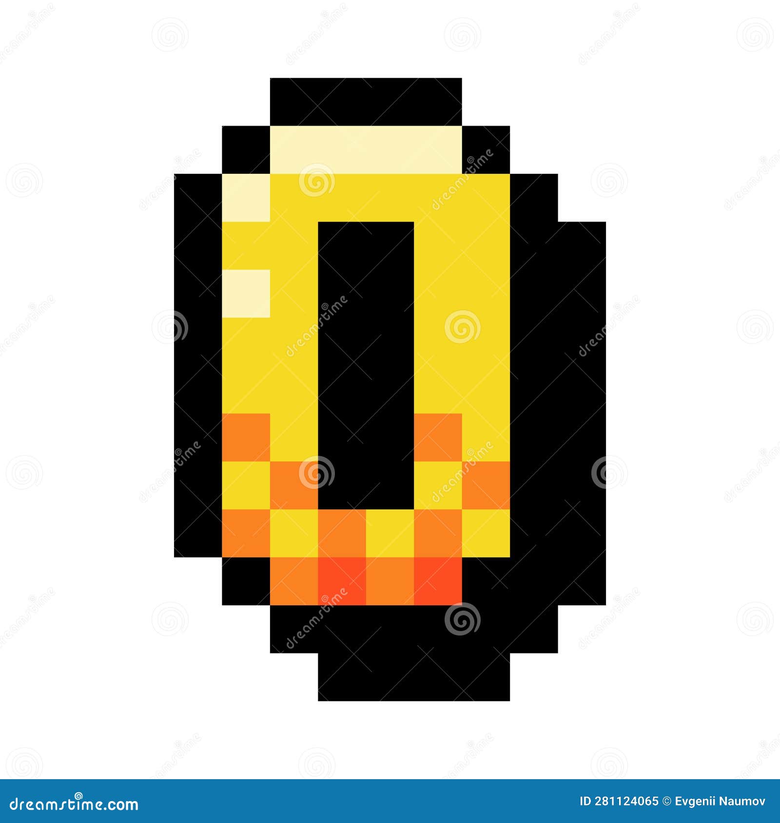 Pixel 8 Bit Number Zero or Numeral Vector Illustration Stock Vector ...