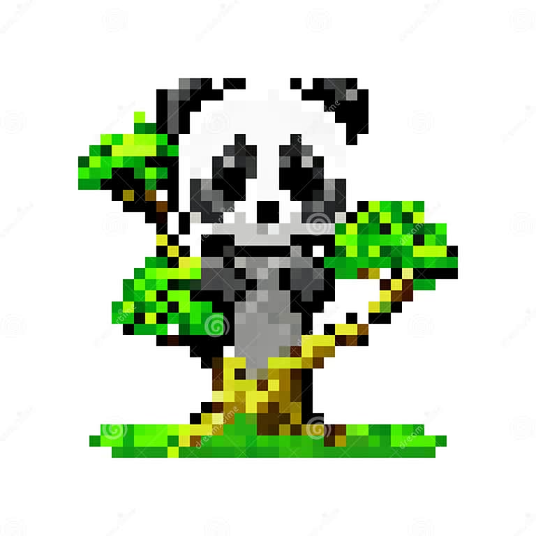 Pixel 8 Bit Panda. Pixelated Panda Stock Illustration - Illustration of ...