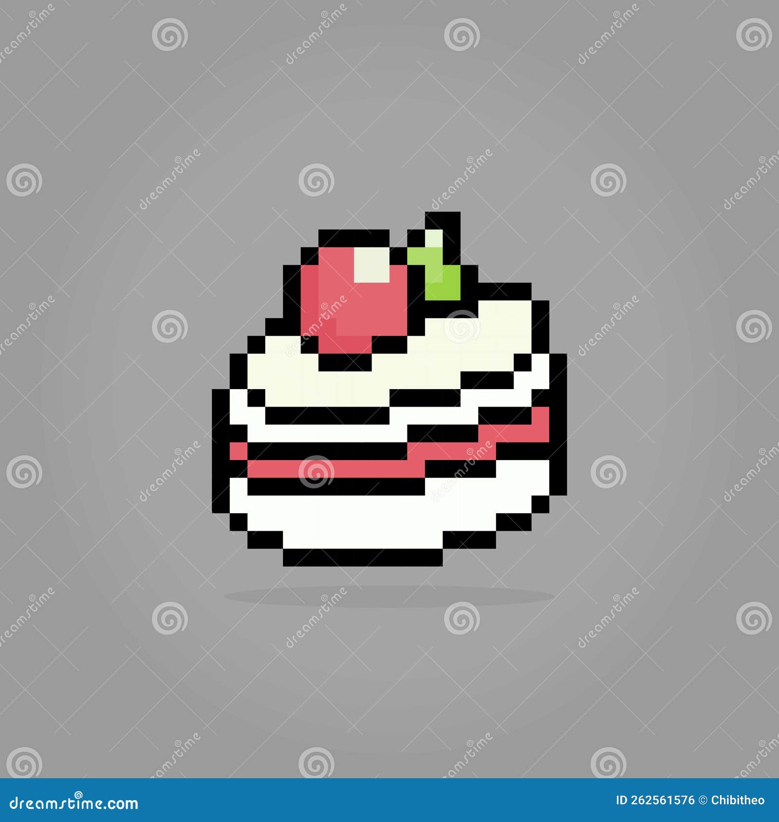 Pixel 8 Bit a Piece of Cake. Birthday Cake in Vector Stock Vector ...