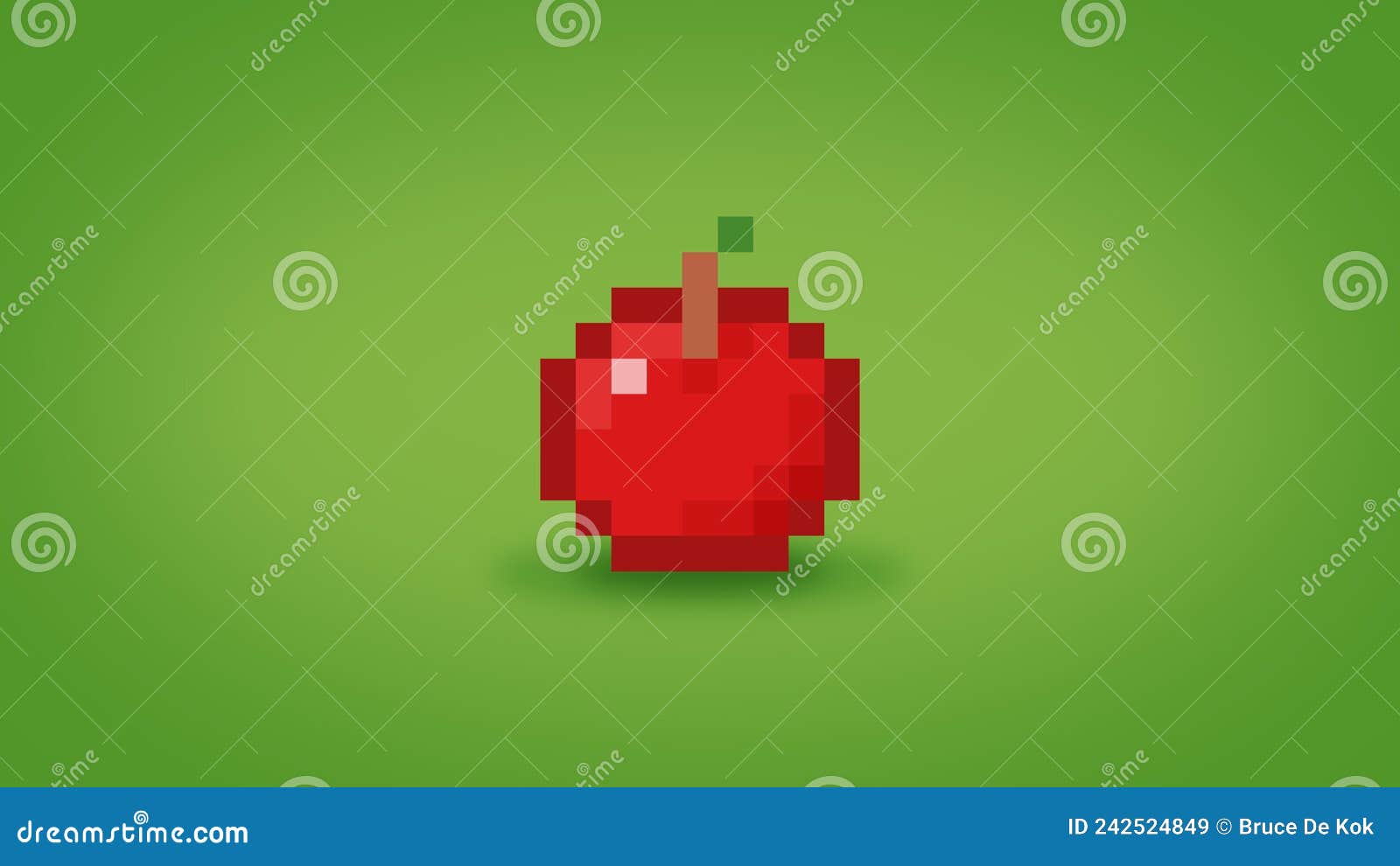 Pixel 8 Bit Red Apple Background - High Res 4k Wallpaper Stock ...