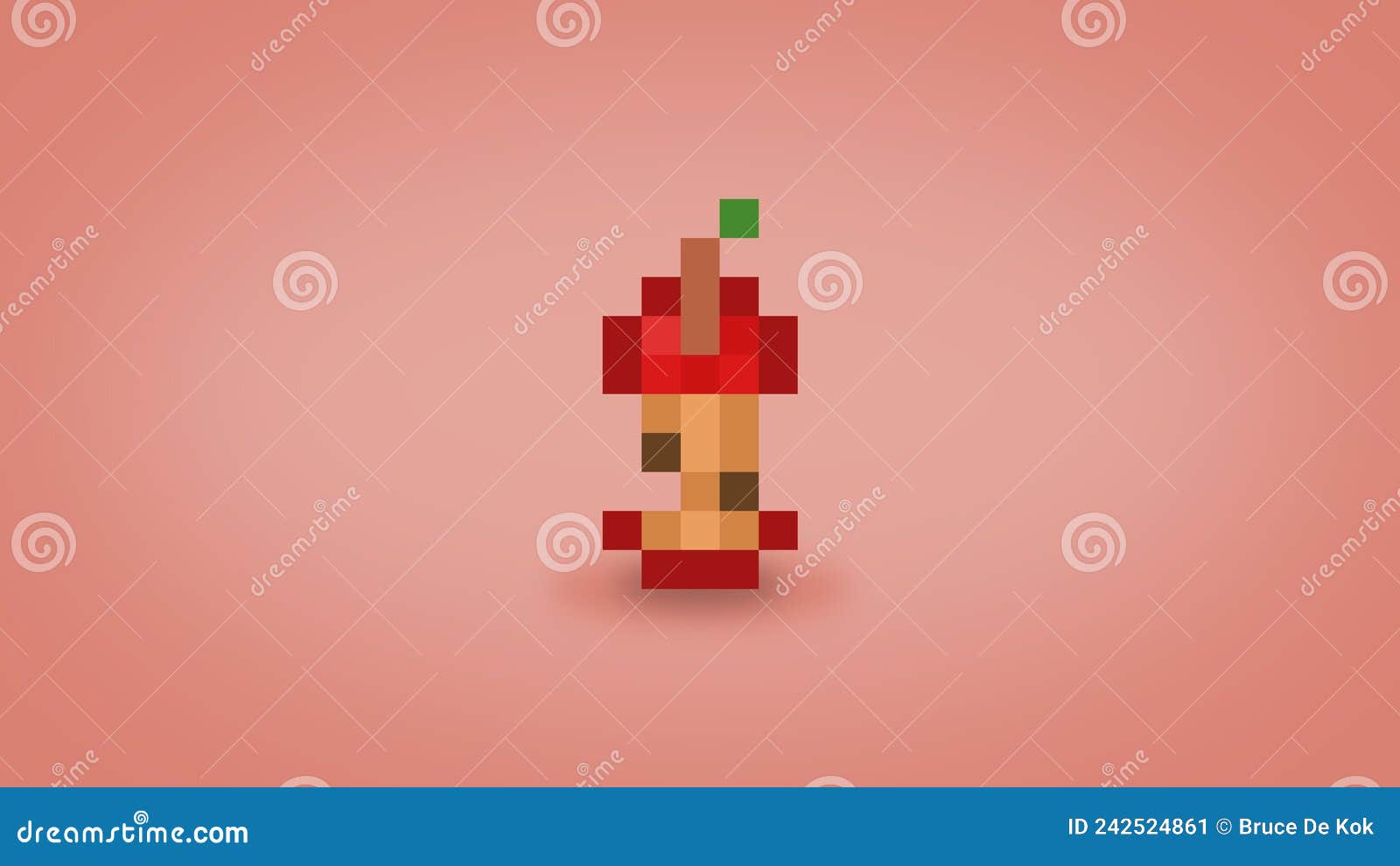 Pixel 8 Bit Red Apple Core Background - High Res 4k Wallpaper Stock ...