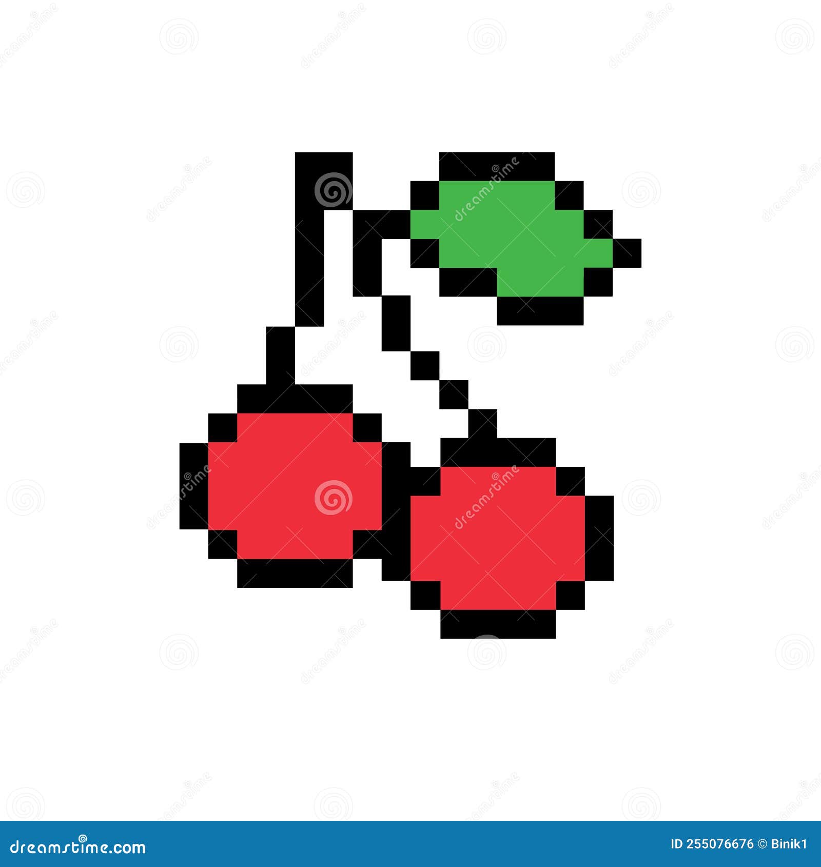 Pixel 8 Bit Red Cherry Vector Icon Game Vector. Stock Illustration ...