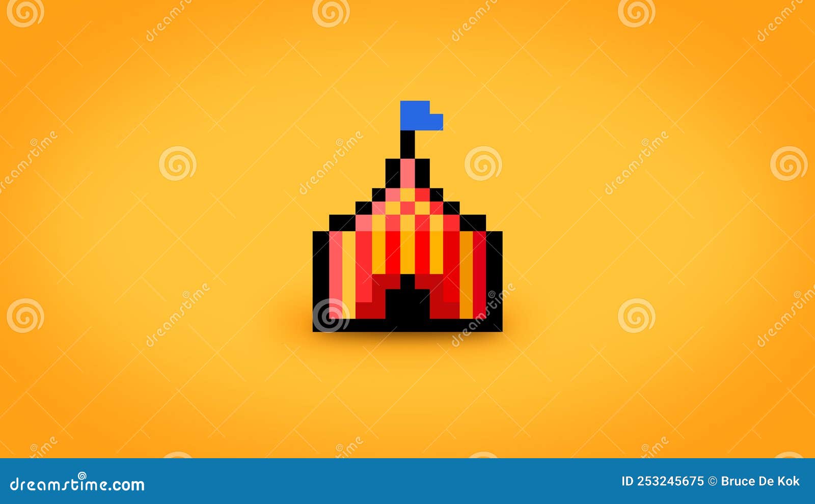Pixel 8 Bit Red And Yellow Circus Tent Background - High Res 4k ...