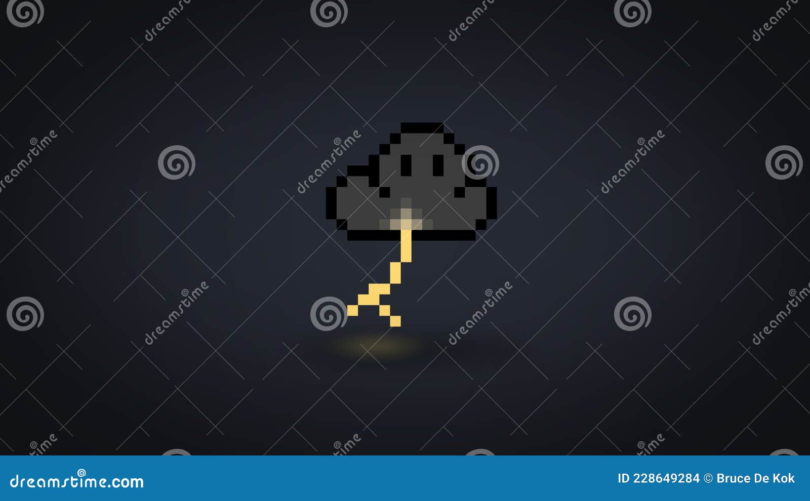 Pixel 8 Bit Thunder Cloud - High Res Wallpaper Stock Illustration ...