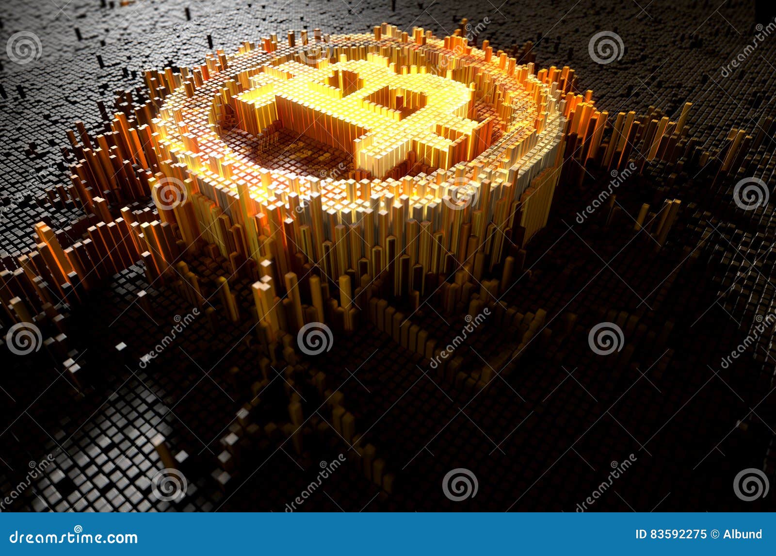 Pixel Bitcoin Concept stock illustration. Illustration of digitalcode ...