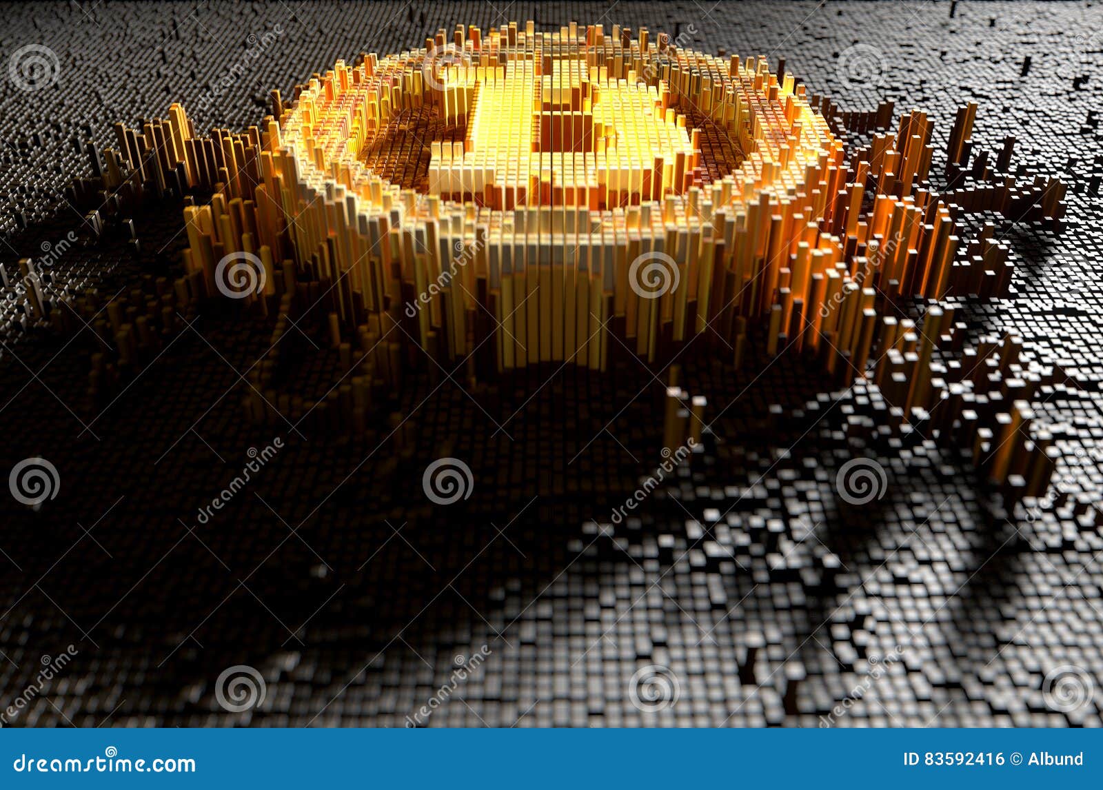 Pixel Bitcoin Concept stock illustration. Illustration of microscopic ...