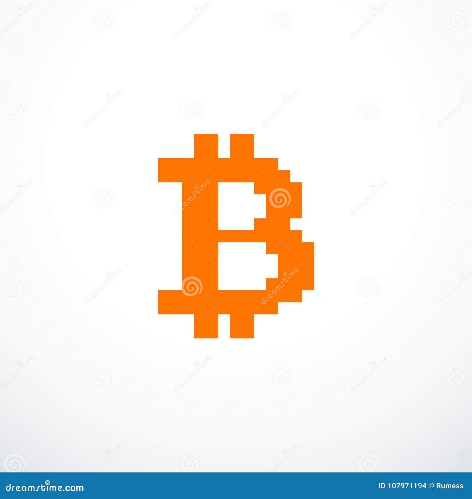 Pixel Bitcoin Icon. Vector Illustration Stock Vector - Illustration of ...