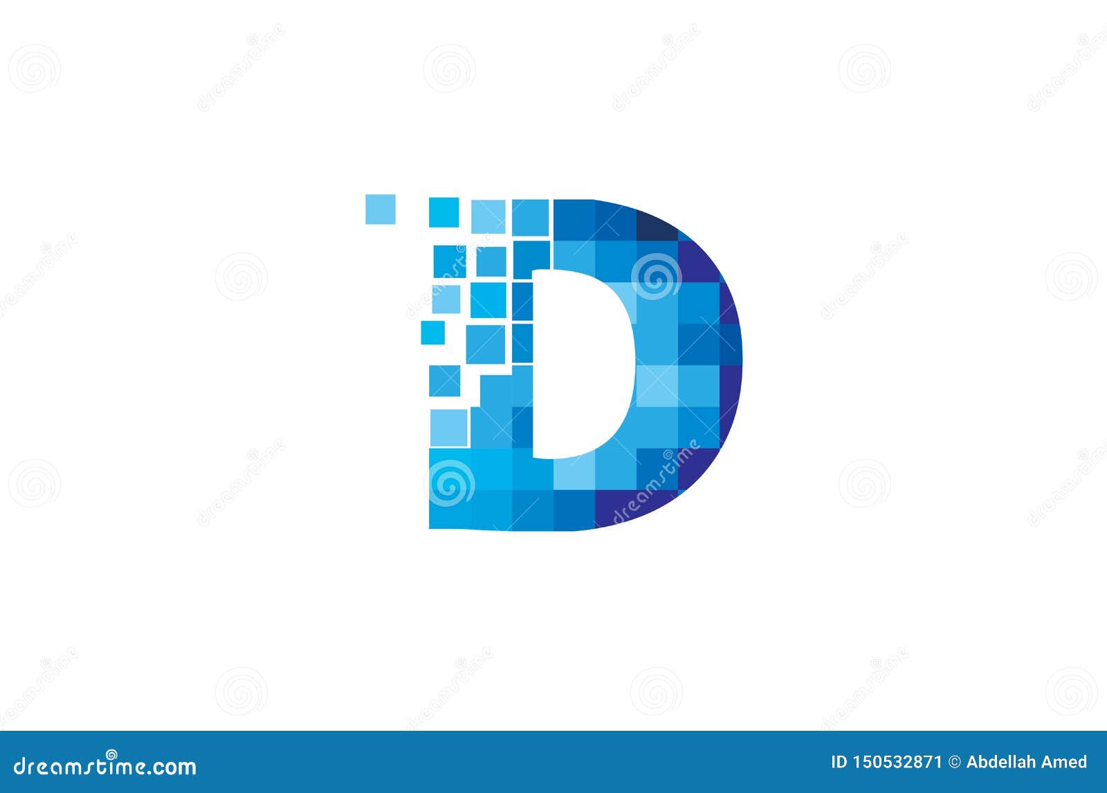 Pixel Blu Creativo Logo Design Symbol Vector Illustration Della Lettera ...