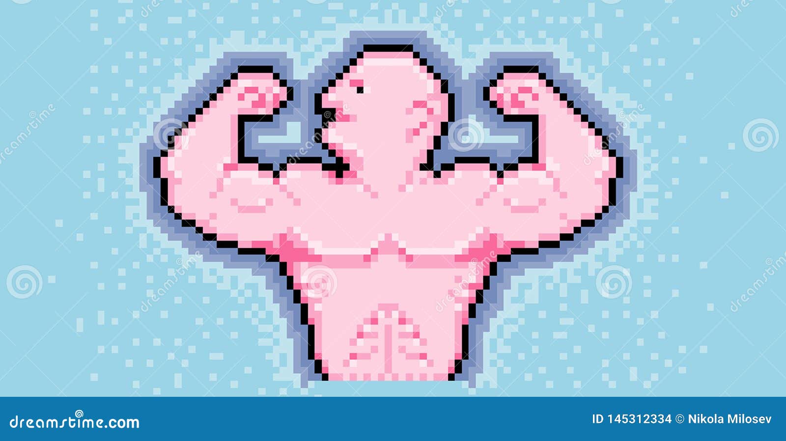 Pixel Bodybuilder Royalty-Free Illustration | CartoonDealer.com #229563801