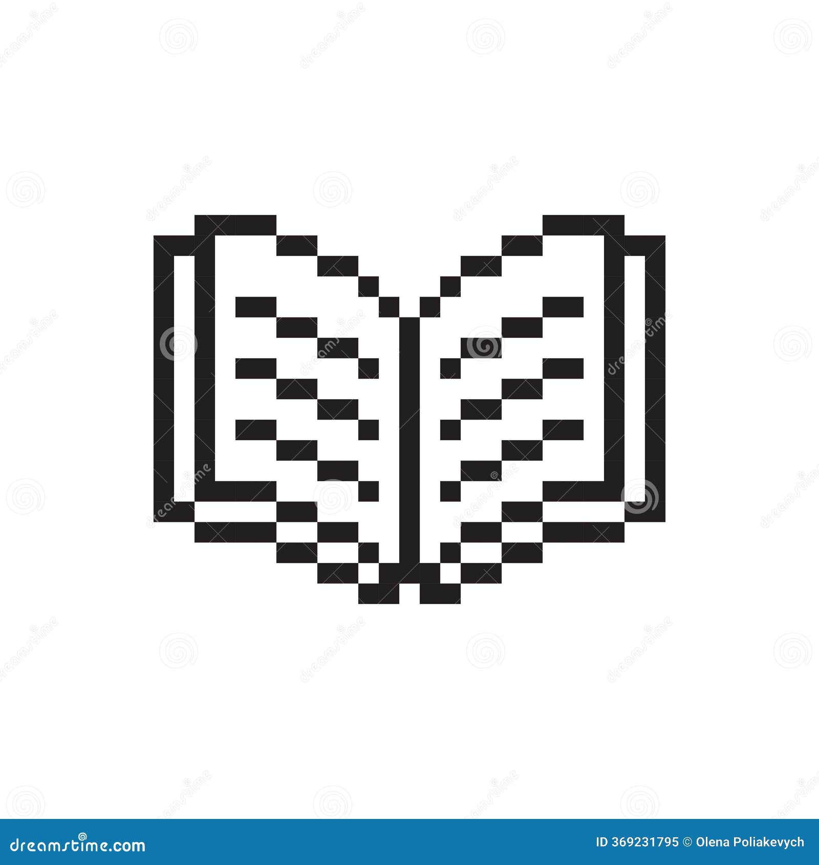 Pixel Book Icon. Blocky Reading Symbol. Retro Open Shape. Vector ...