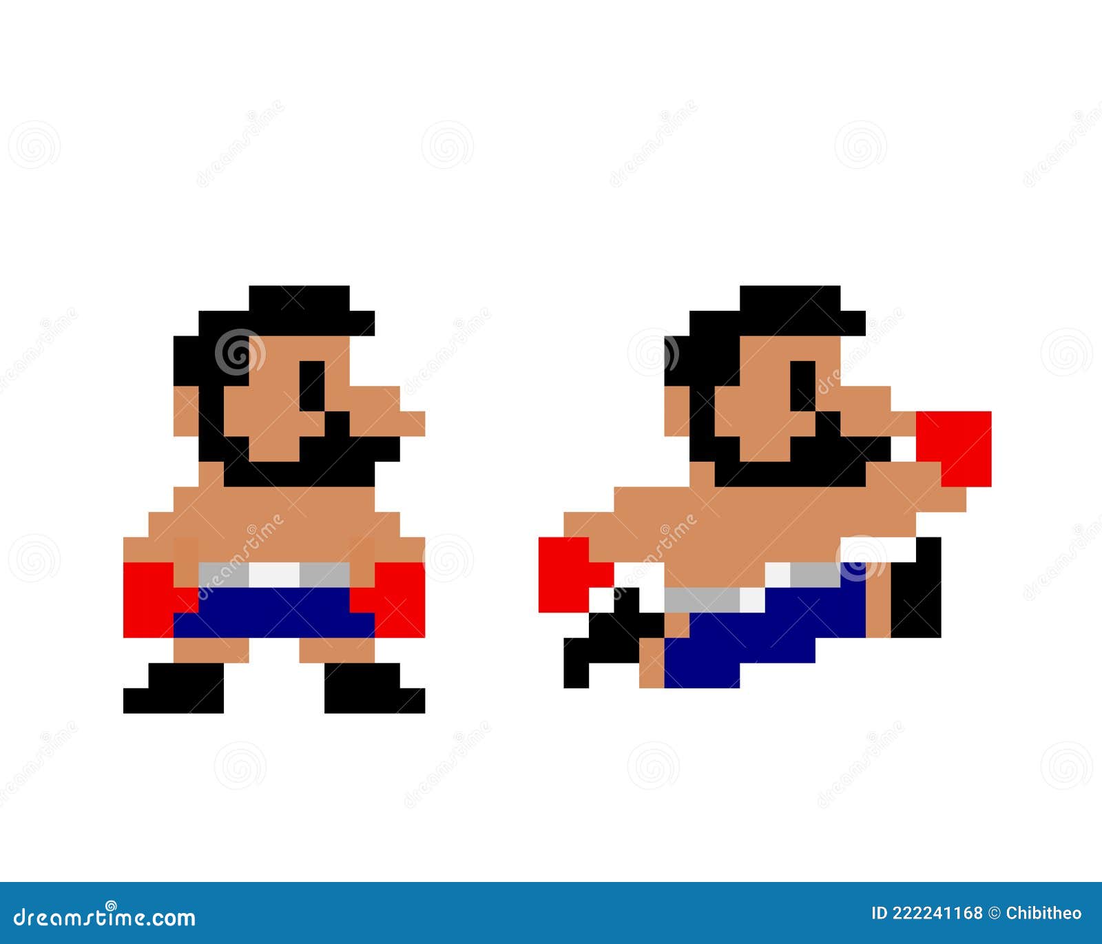 Pixel Boxer: Photorealistic 3d 8 Bit Cartoon Character In Boxing Action ...