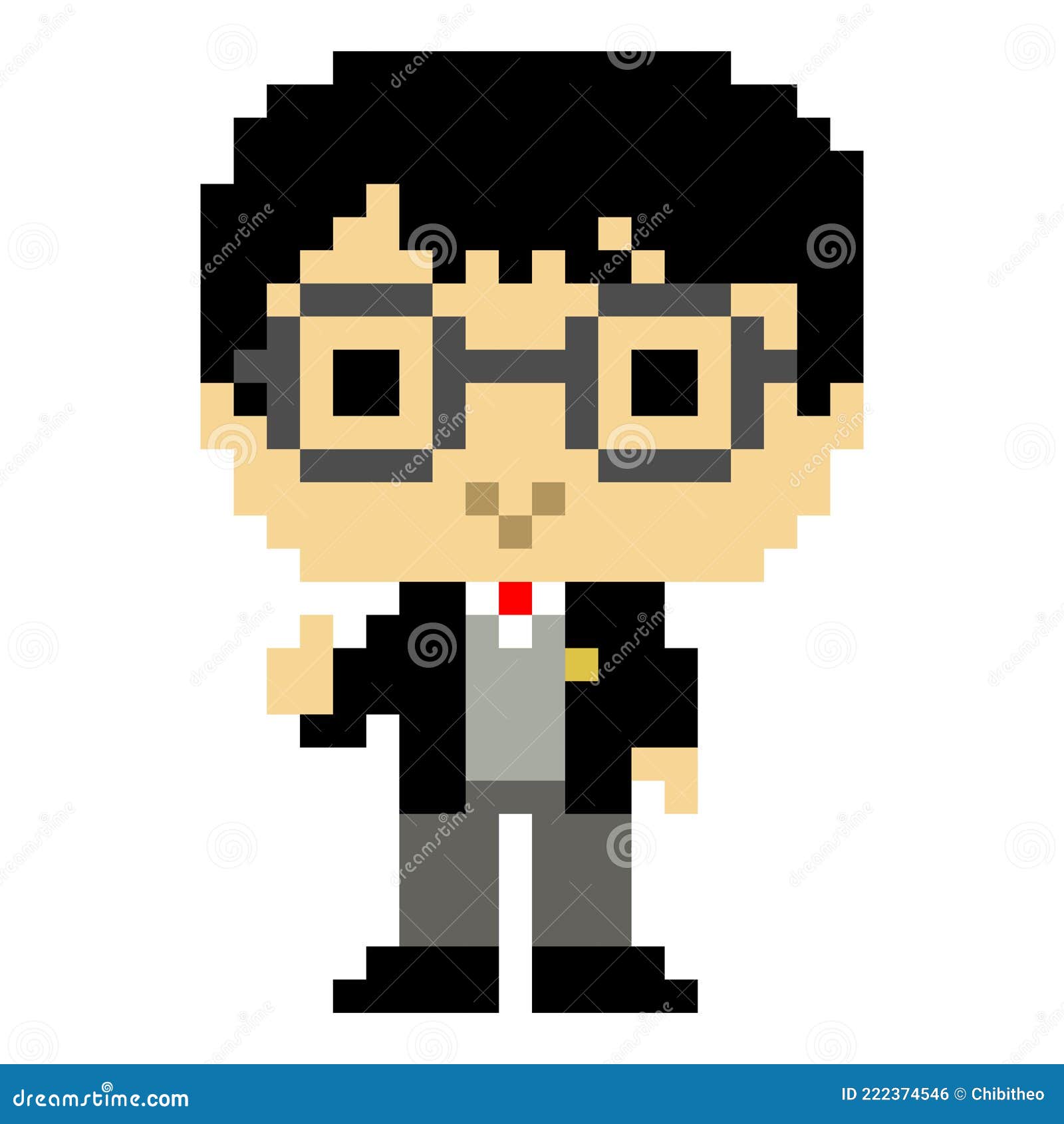 Pixel Boy Wearing Glasses. Pattern Kid Image Stock Vector ...