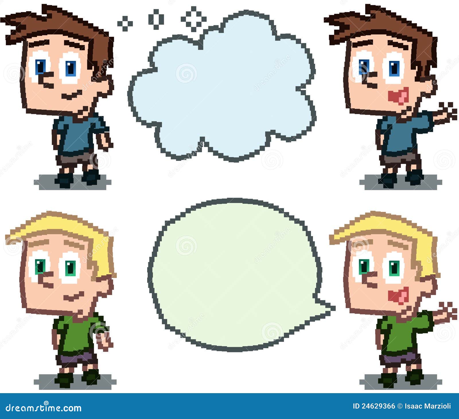 Pixel boys speaking stock vector. Illustration of child - 24629366