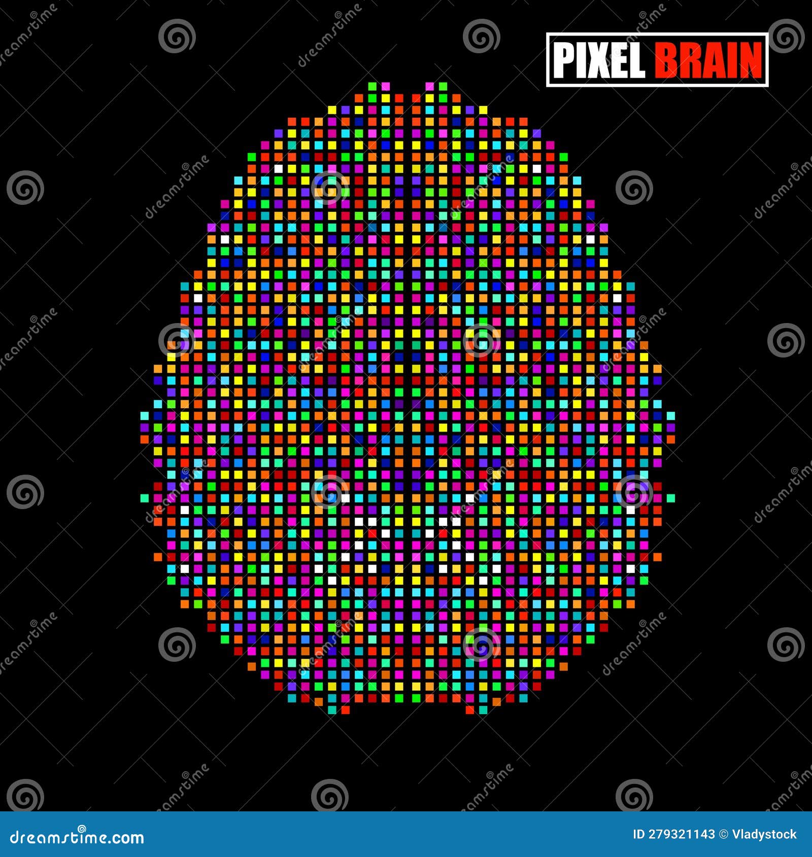 Pixel Brain Logo Design Template. Cartoon Vector | CartoonDealer.com ...