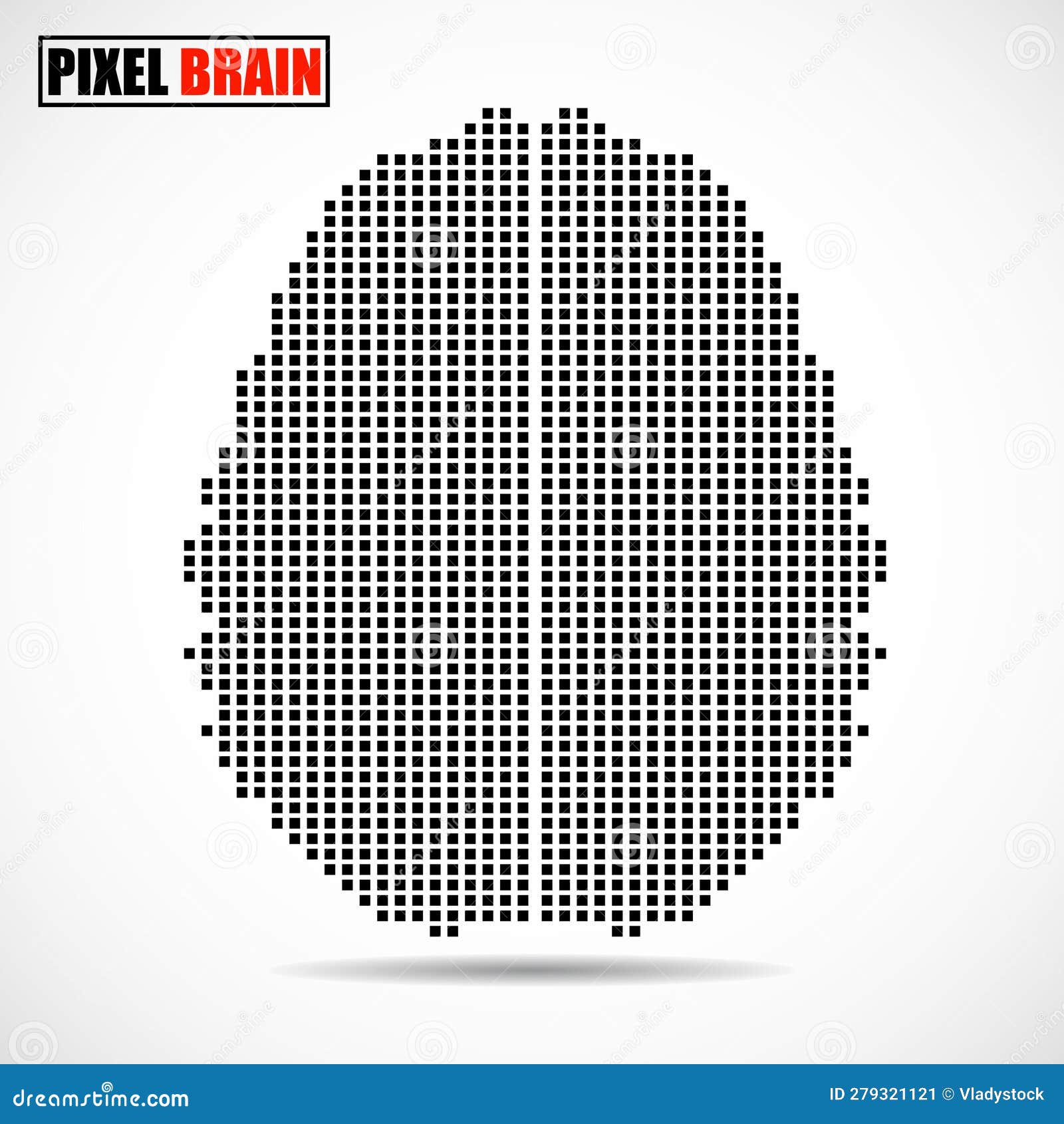 Pixel Brain Isolated On Black Background. Vector Logo | CartoonDealer ...