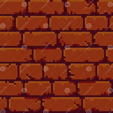 Pixel Brick Wall stock vector. Illustration of level - 83695317