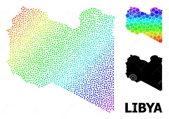 Vector Spectrum Dot Map of Libya Stock Vector - Illustration of ...