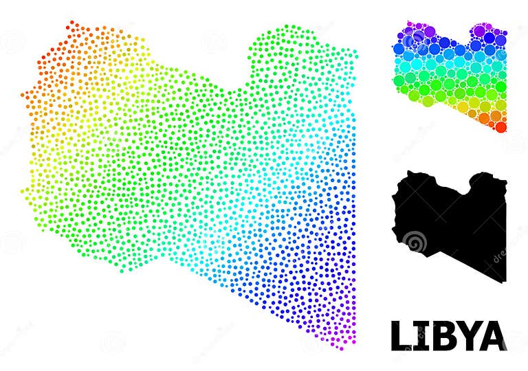 Vector Spectrum Dot Map of Libya Stock Vector - Illustration of ...