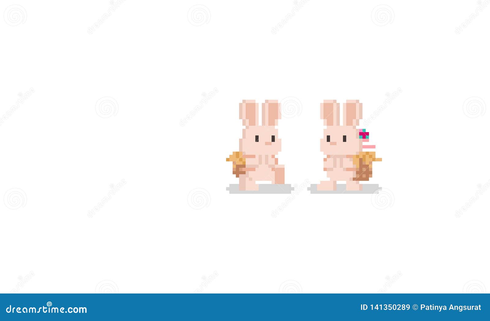 Bunny In Pixel Art Vector Illustration | CartoonDealer.com #135628258
