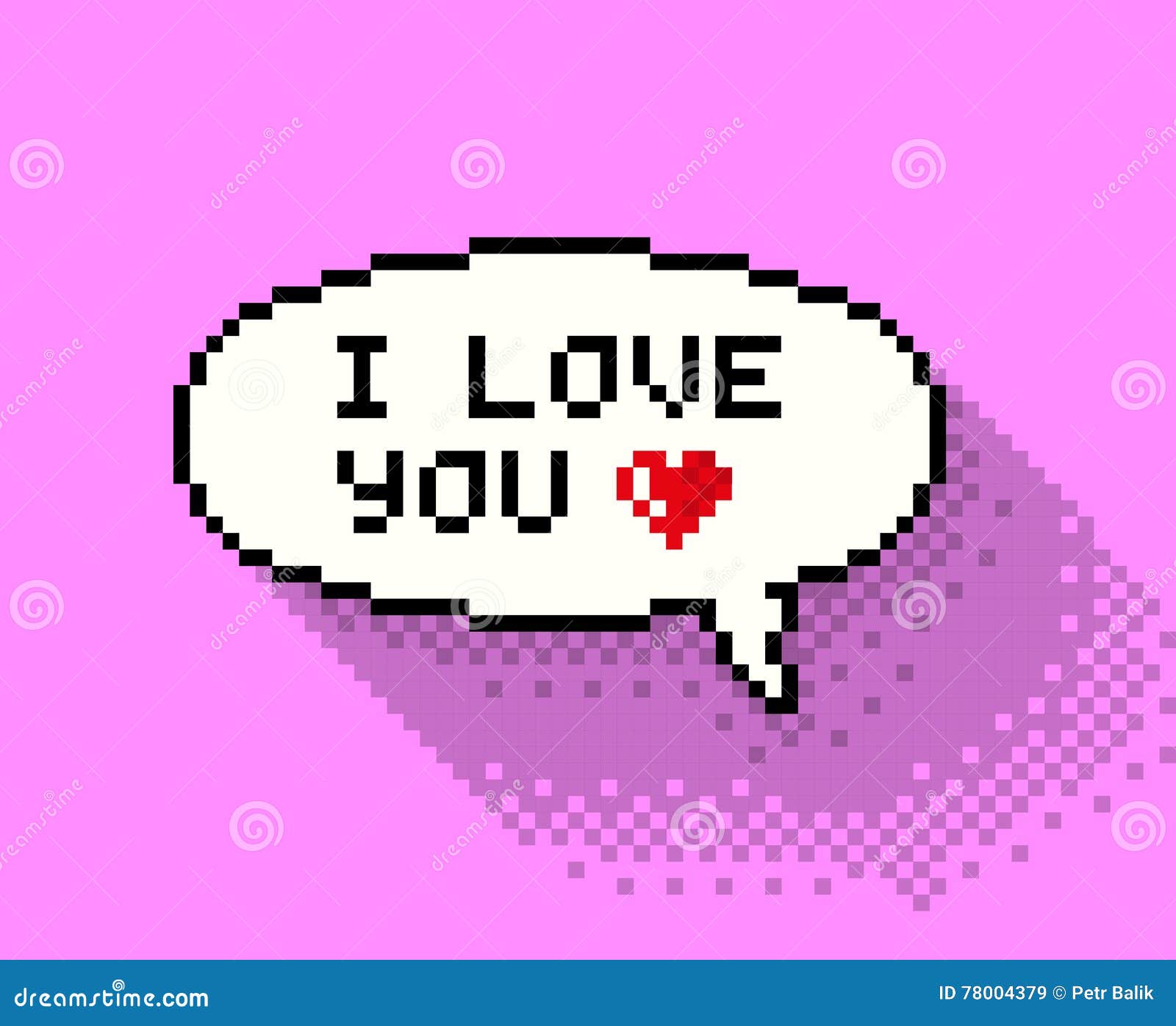 Pixel Bubble with"I Love You" Stock Vector - Illustration of comics ...