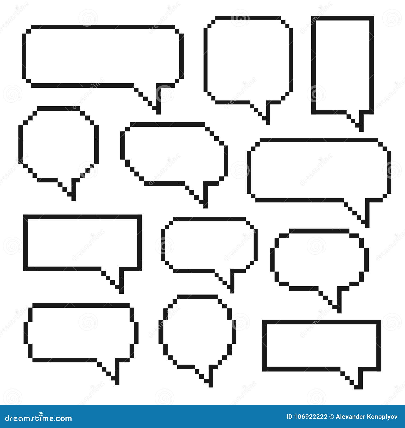 Pixel bubble speech stock vector. Illustration of banner - 106922222