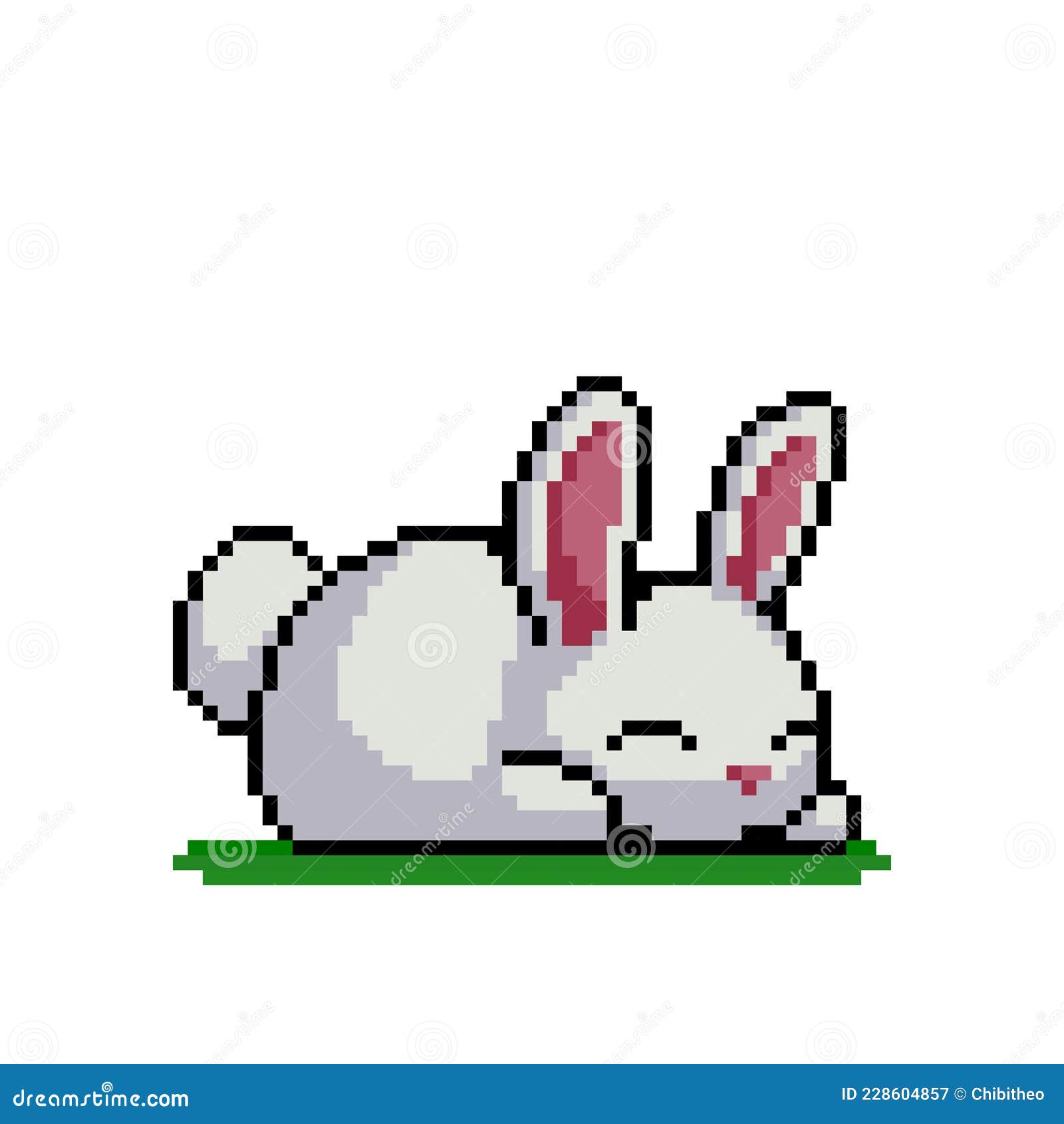 Pixel Bunny Image for 8 Bit Game Stock Vector - Illustration of cute ...