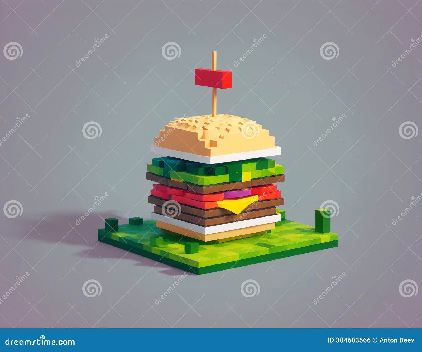 A Pixel Burger. Cheeseburger Made of Pixels Stock Photo - Image of food ...