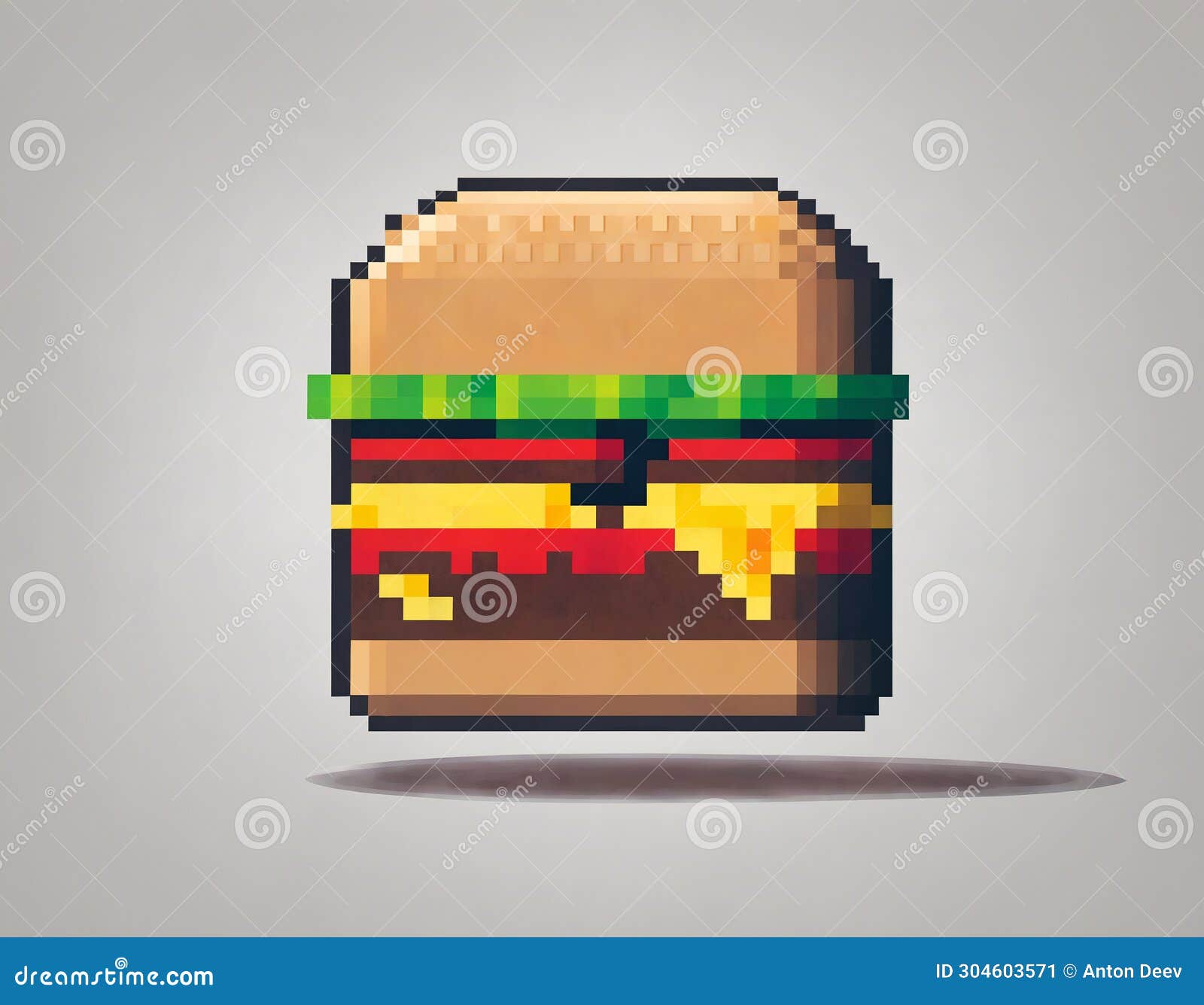 A Pixel Burger. Cheeseburger Made of Pixels Stock Image - Image of ...