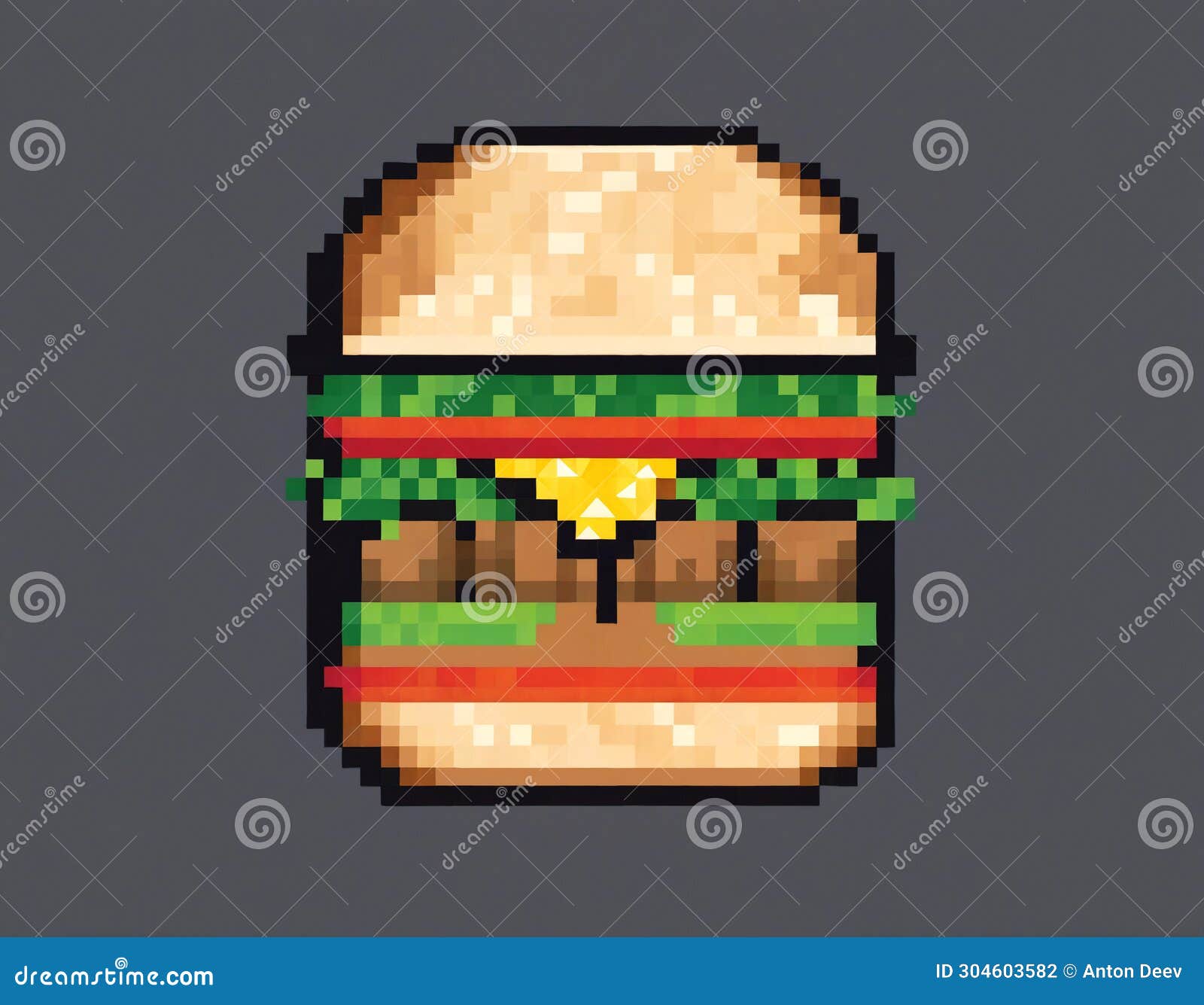 A Pixel Burger. Cheeseburger Made of Pixels Stock Photo - Image of meat ...