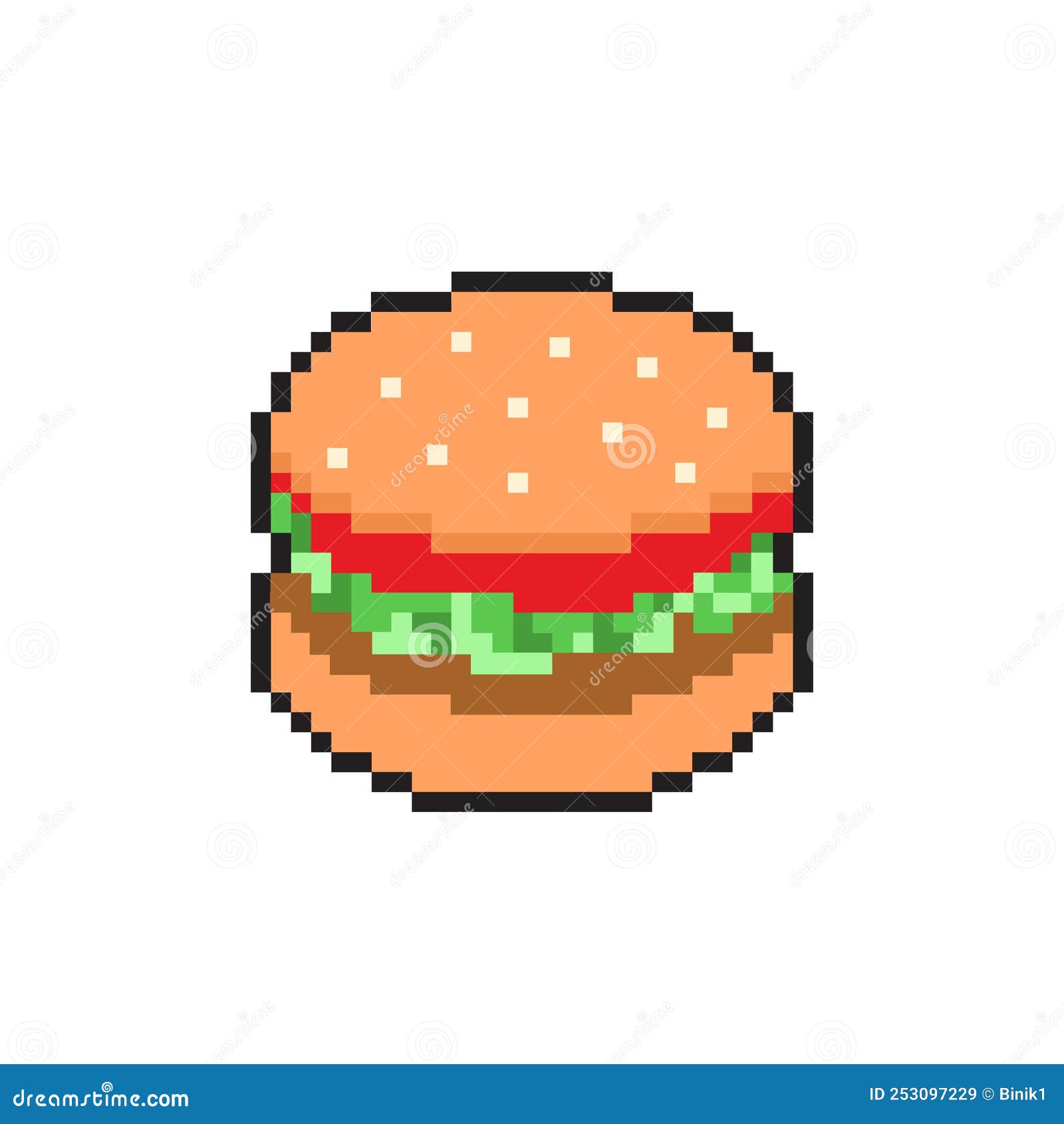 Pixel Art Burger And Hot Dog Icons Cartoon Vector | CartoonDealer.com ...